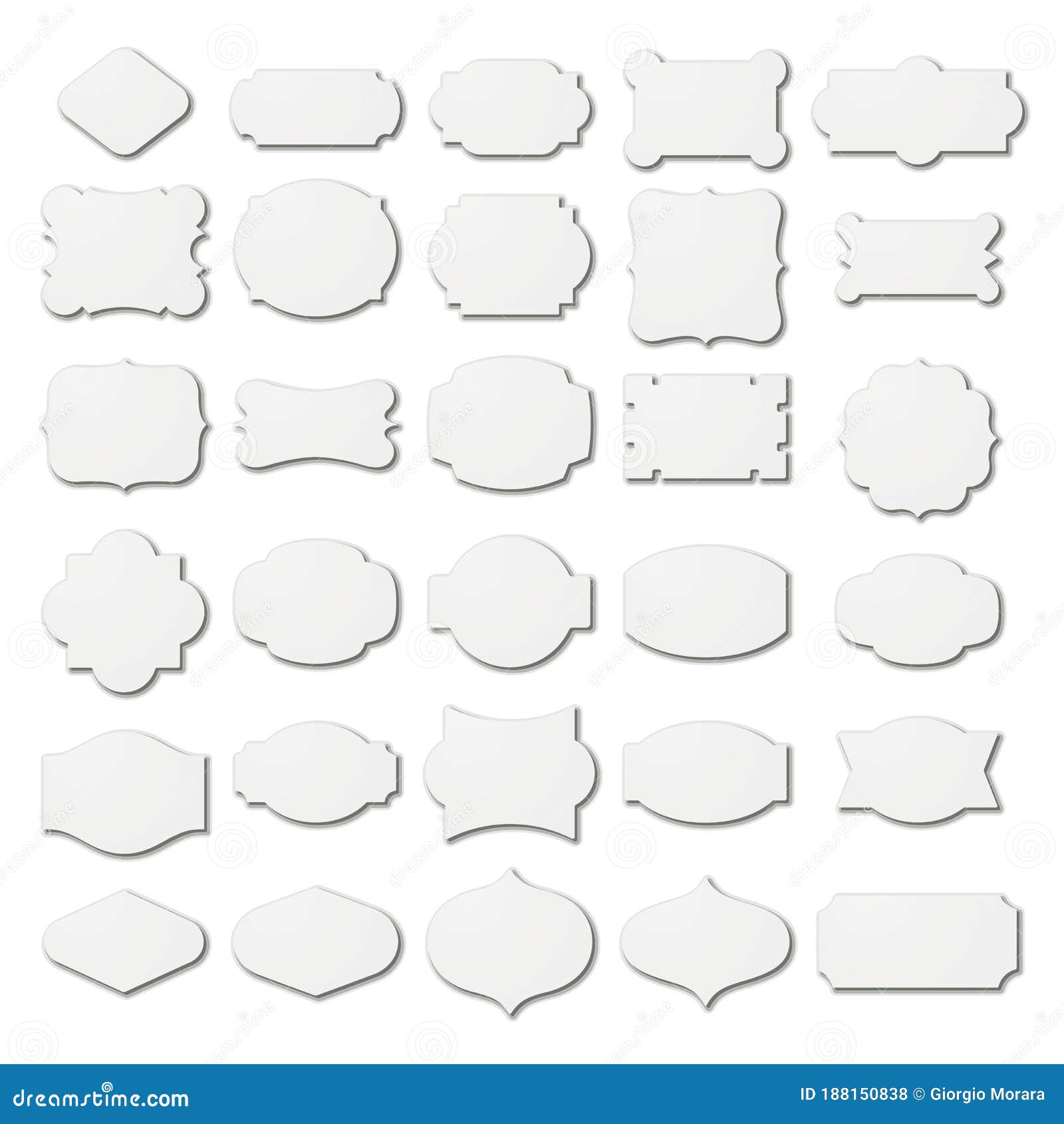 Vector Set of Basic Labels Framed Shapes Stock Vector - Illustration of ...