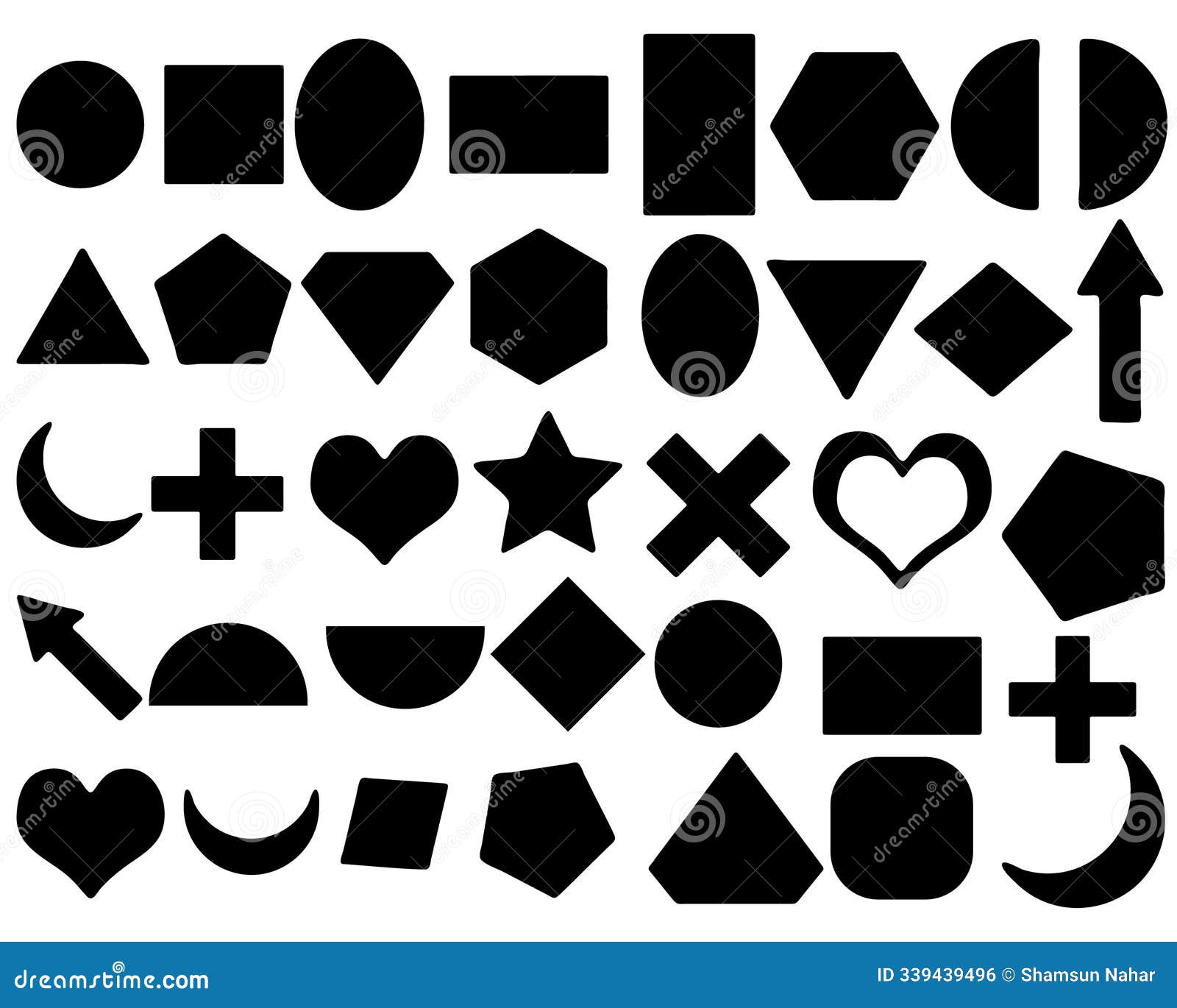Vector Set of Basic Shapes. Geometric Formal Form of Varying Quality ...