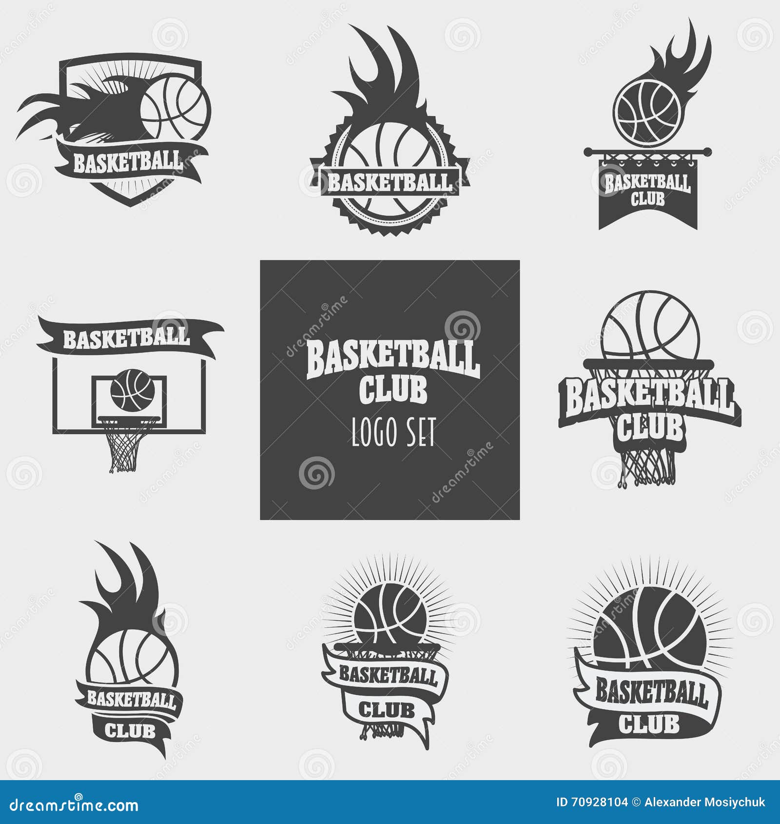 Vector Set of Basketball Logos, Labels, Badges Stock Vector ...