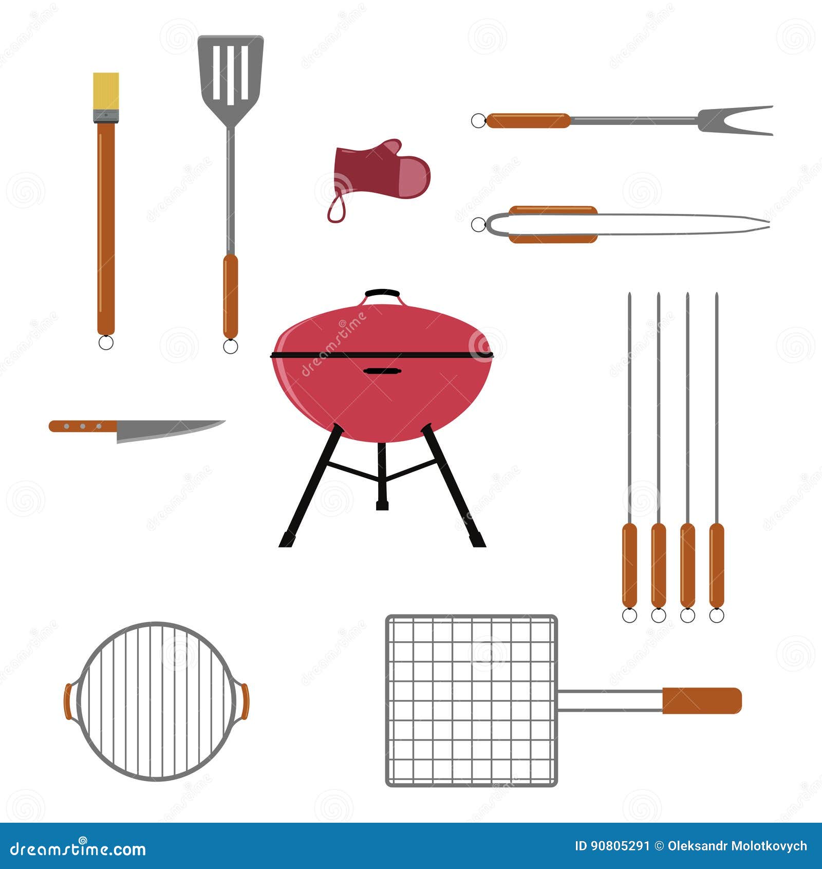 BBQ Or Grill Tools Icon. Crossed Barbecue Fork With Spatula. Vector ...