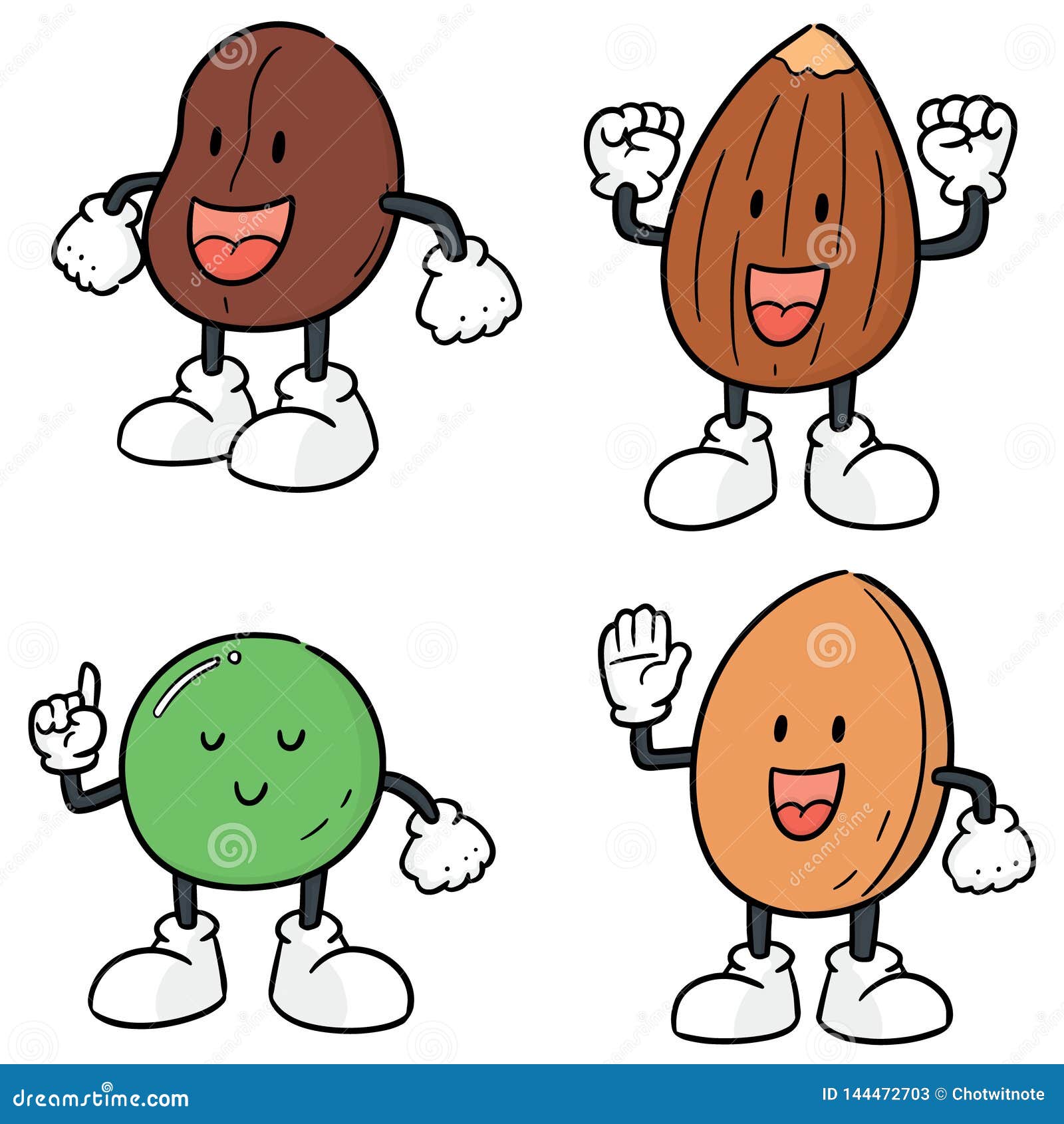 Vector Set of Beans Cartoon Stock Vector - Illustration of deco, draw ...