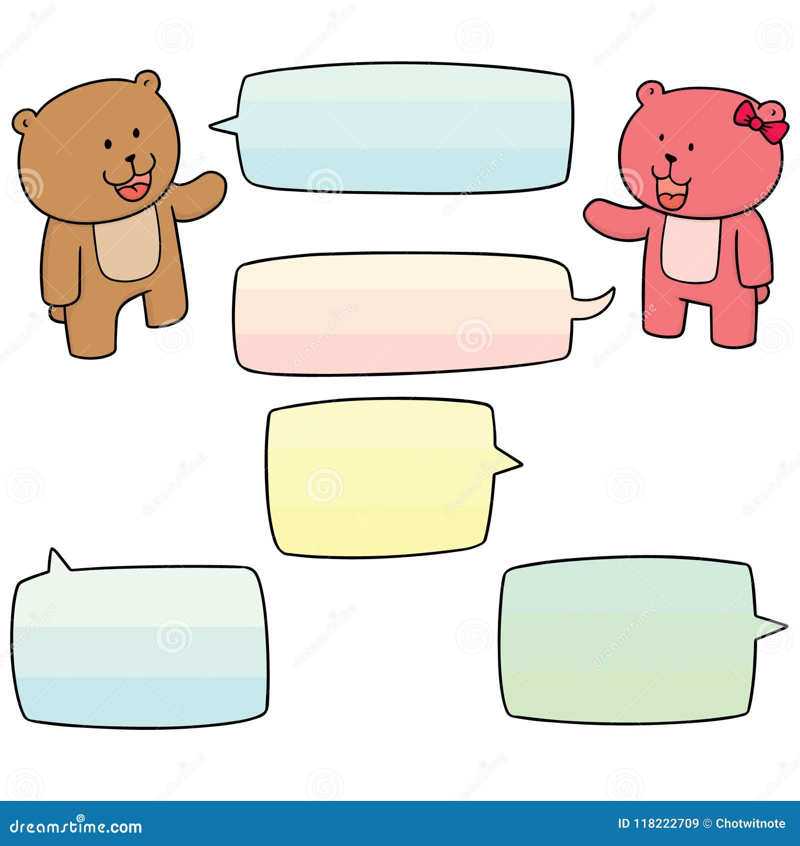 Vector set of bear talking stock vector. Illustration of bear - 118222709