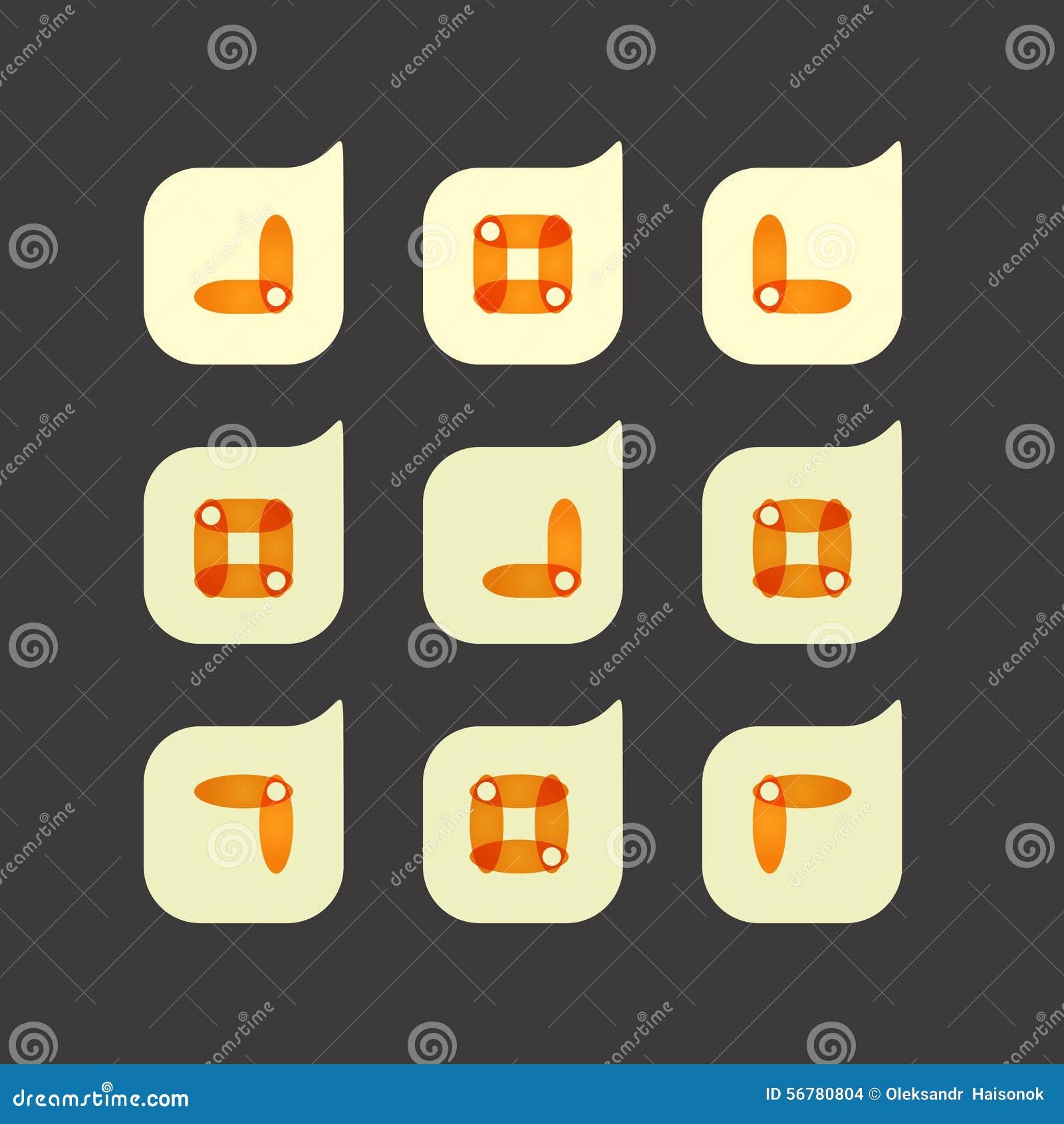 Vector Set of Beautiful Abstract Color Icons Stock Vector ...
