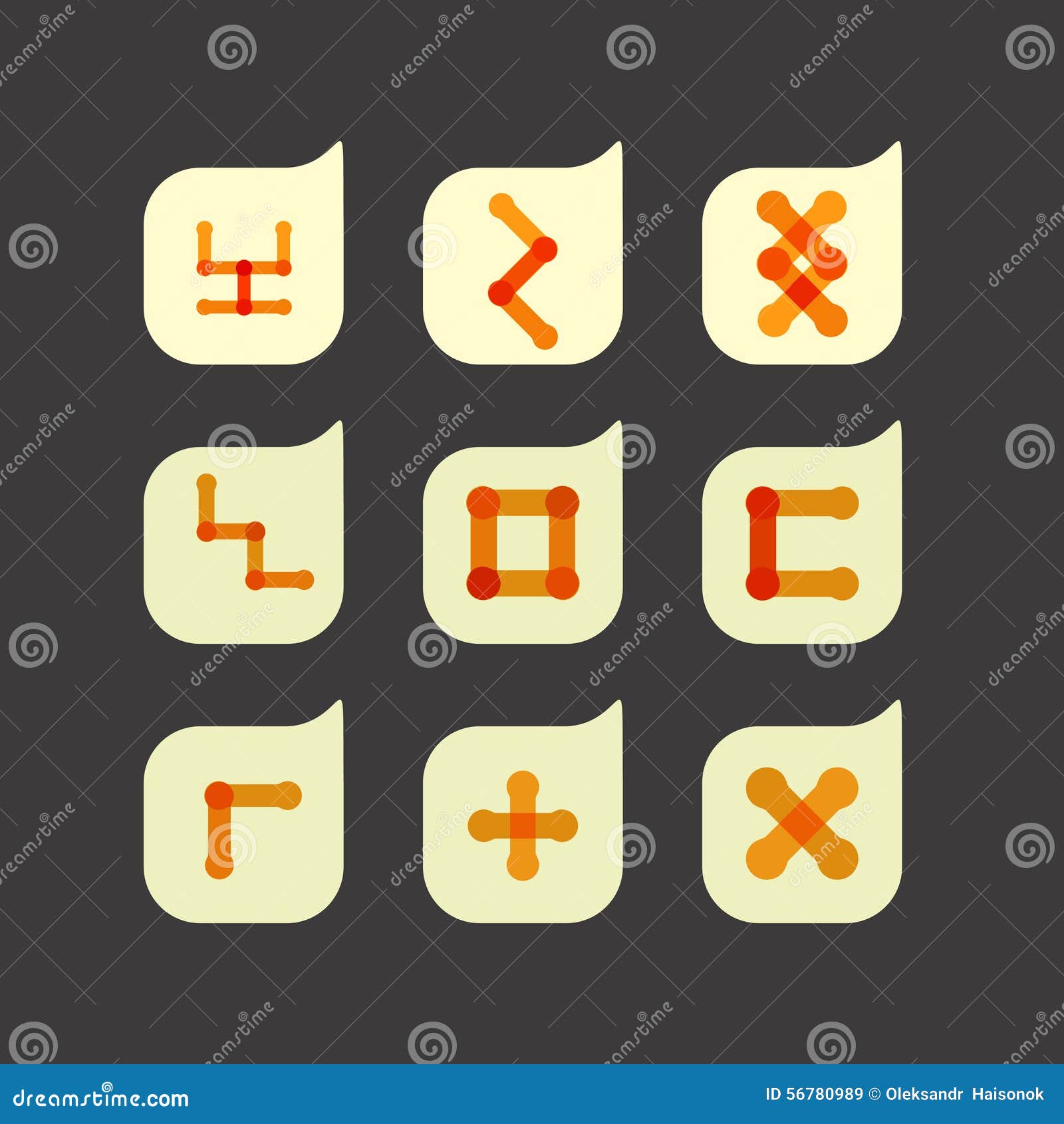 Vector Set of Beautiful Abstract Color Icons Stock Vector ...