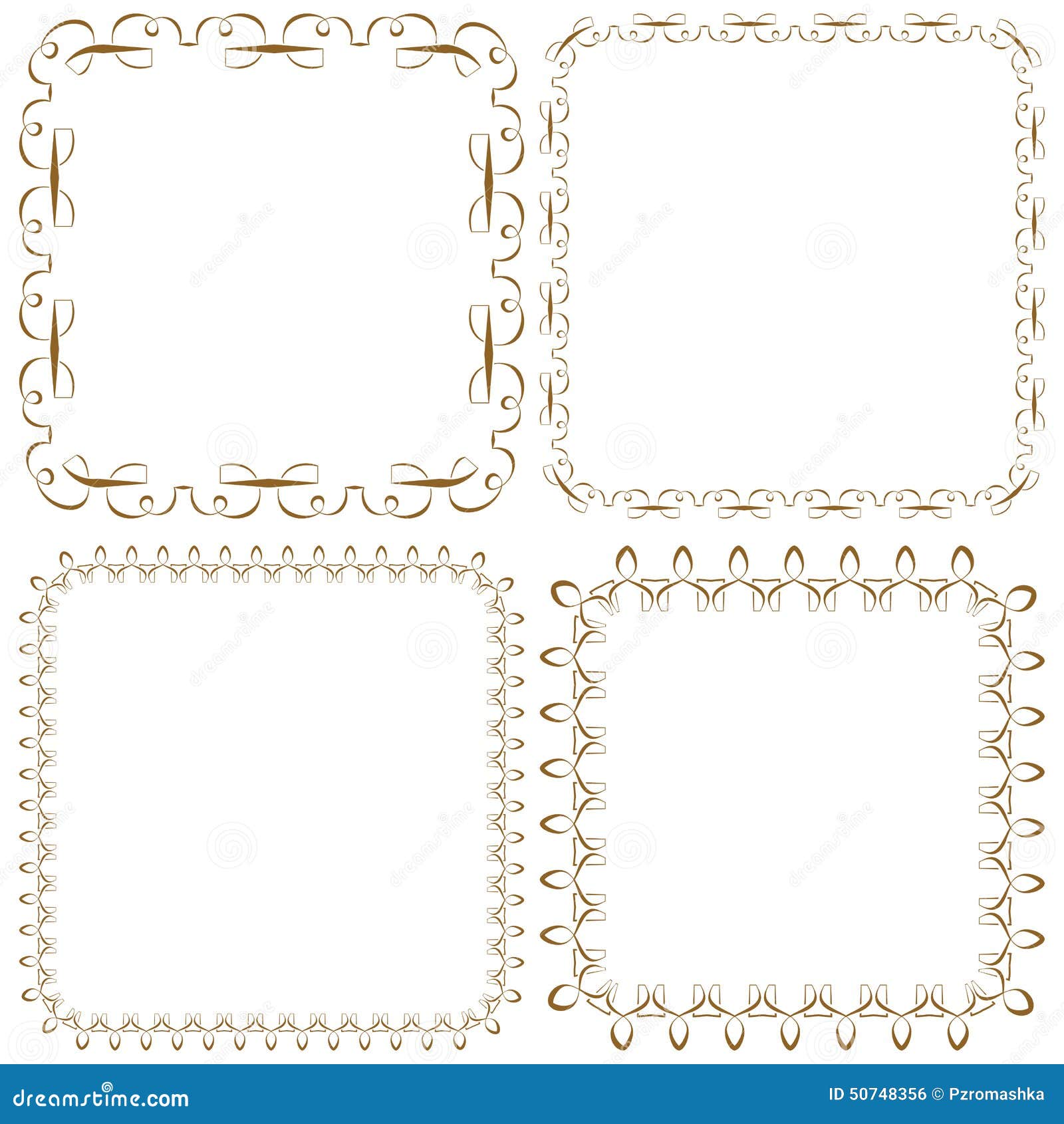 Vector Set of Beautiful Square Frames Stock Vector - Illustration of ...