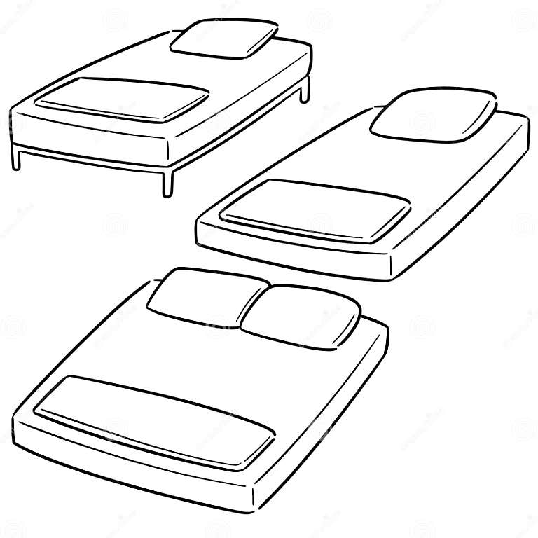 Vector set of bed stock vector. Illustration of furniture - 144513612