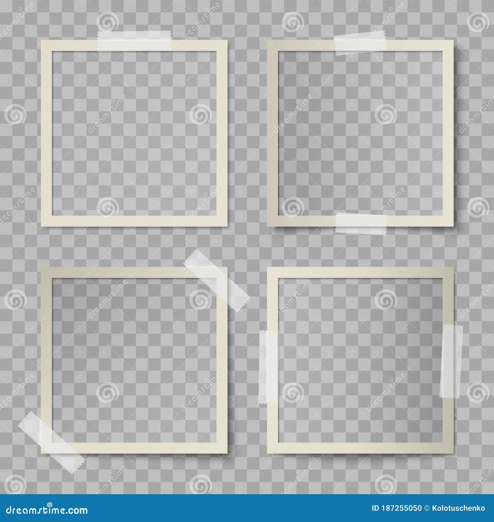 Photo Card Frames. Rectangular Instant Photos, Square Snapshot Frame ...