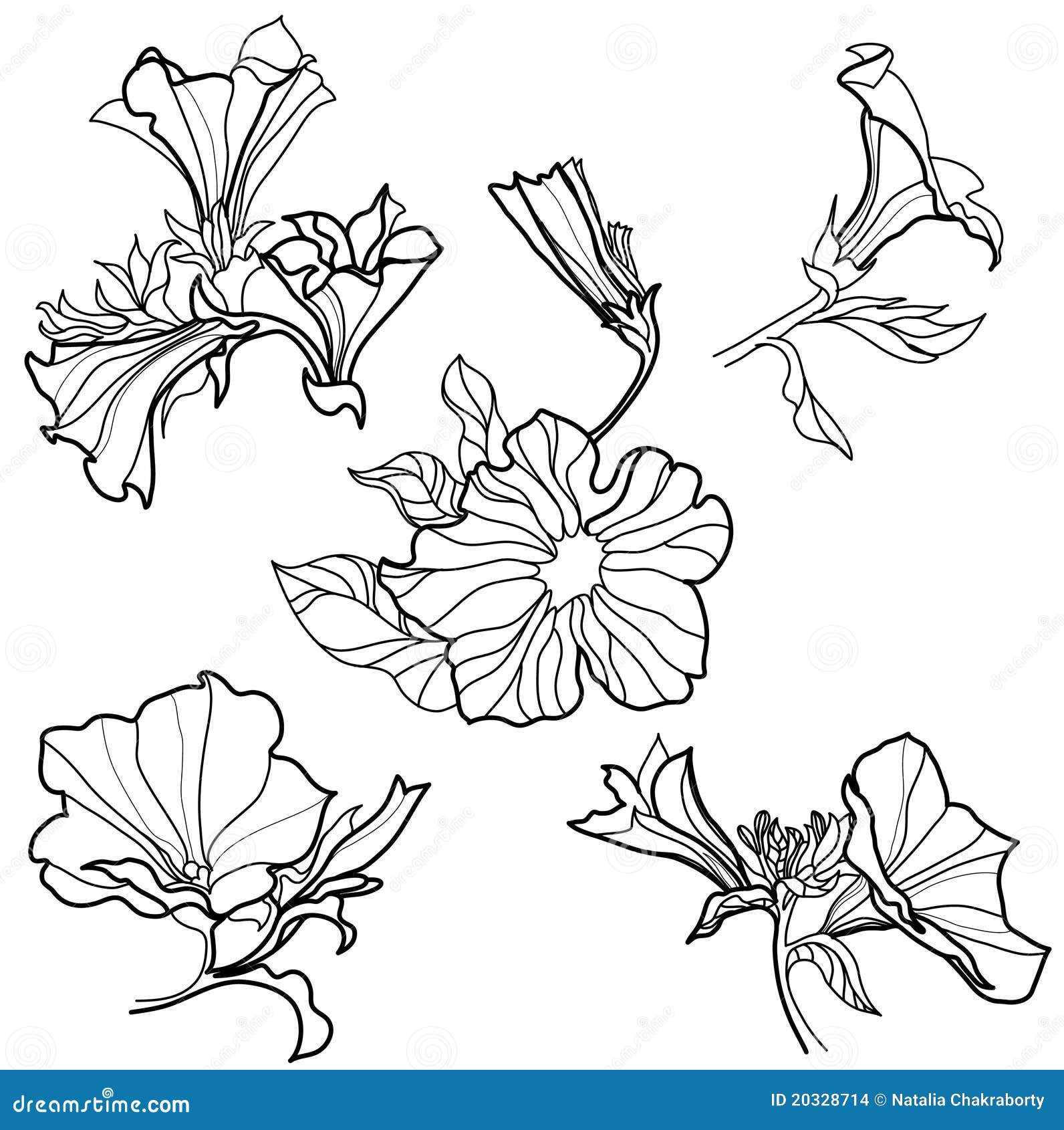 Vector set of bell-flowers stock vector. Illustration of bell - 20328714