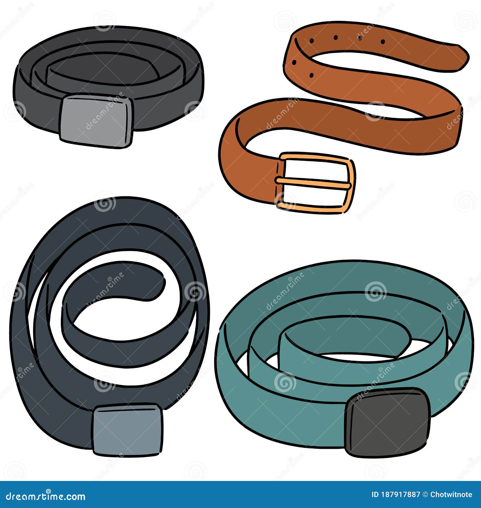 Vector set of belt stock vector. Illustration of cute - 187917887