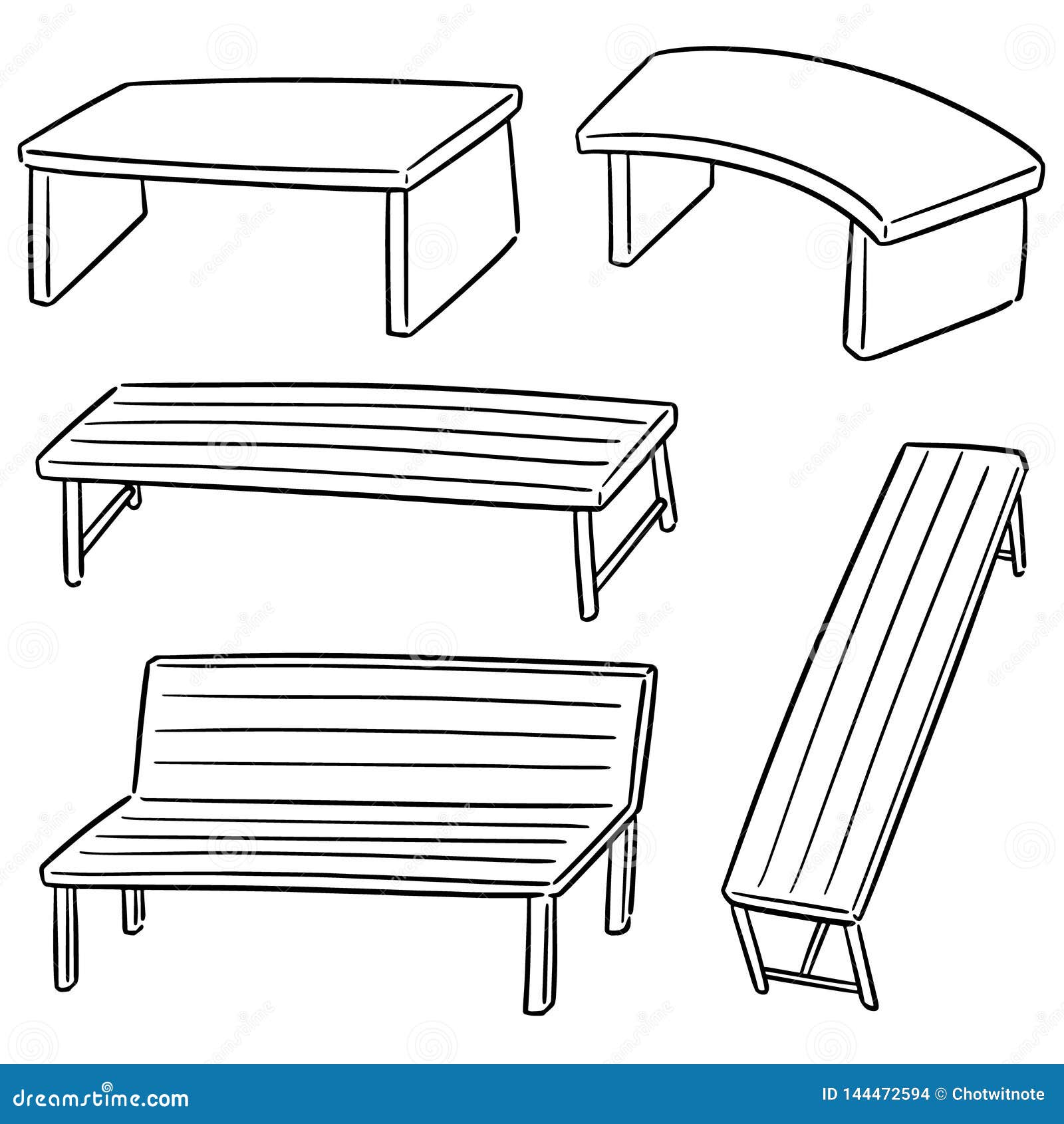 Vector set of bench stock vector. Illustration of design - 144472594