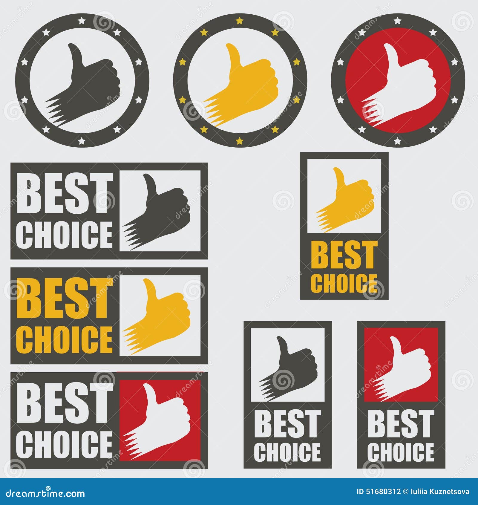 Vector Set of Best Choice Icons. Stock Illustration - Illustration of ...