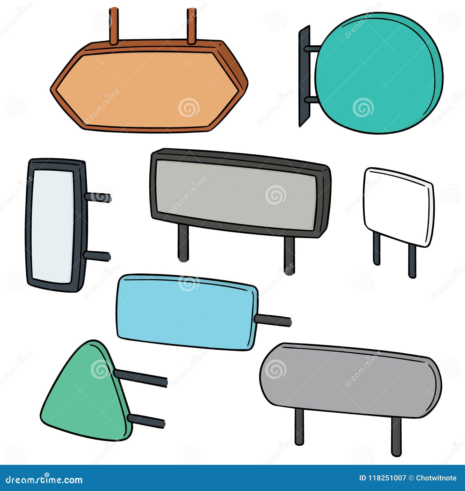Vector set of billboard stock vector. Illustration of promotion - 118251007