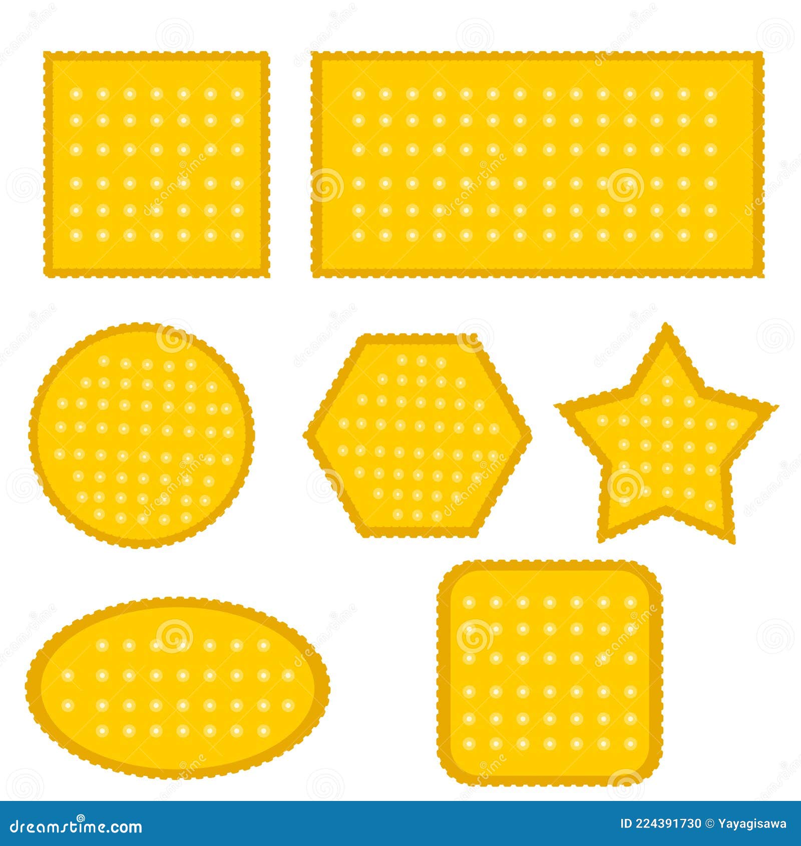Vector Set of Biscuit Illustrations with Different Shapes, Squares ...