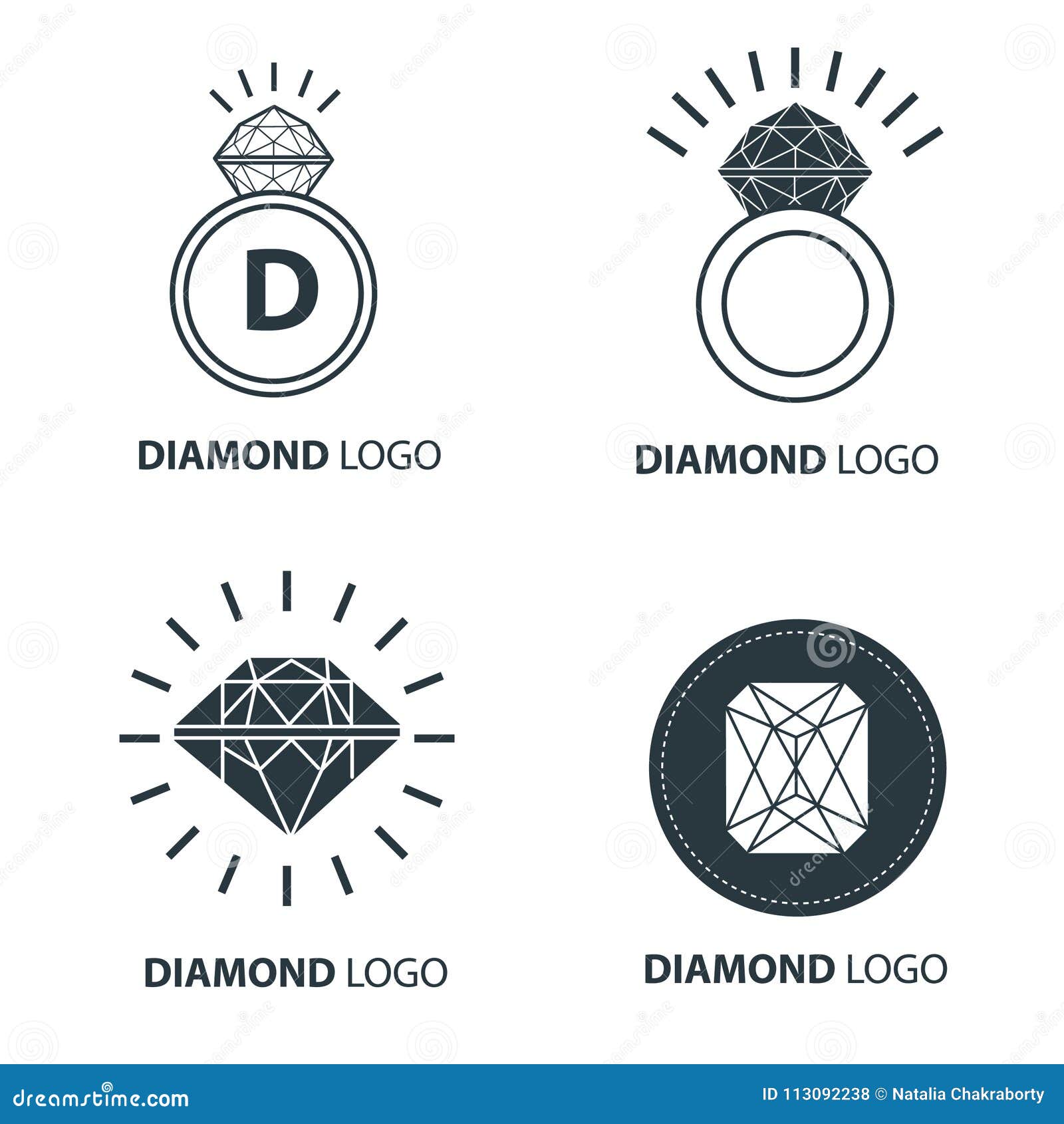 Vector Set of Black Diamond Design Elements Stock Vector - Illustration ...