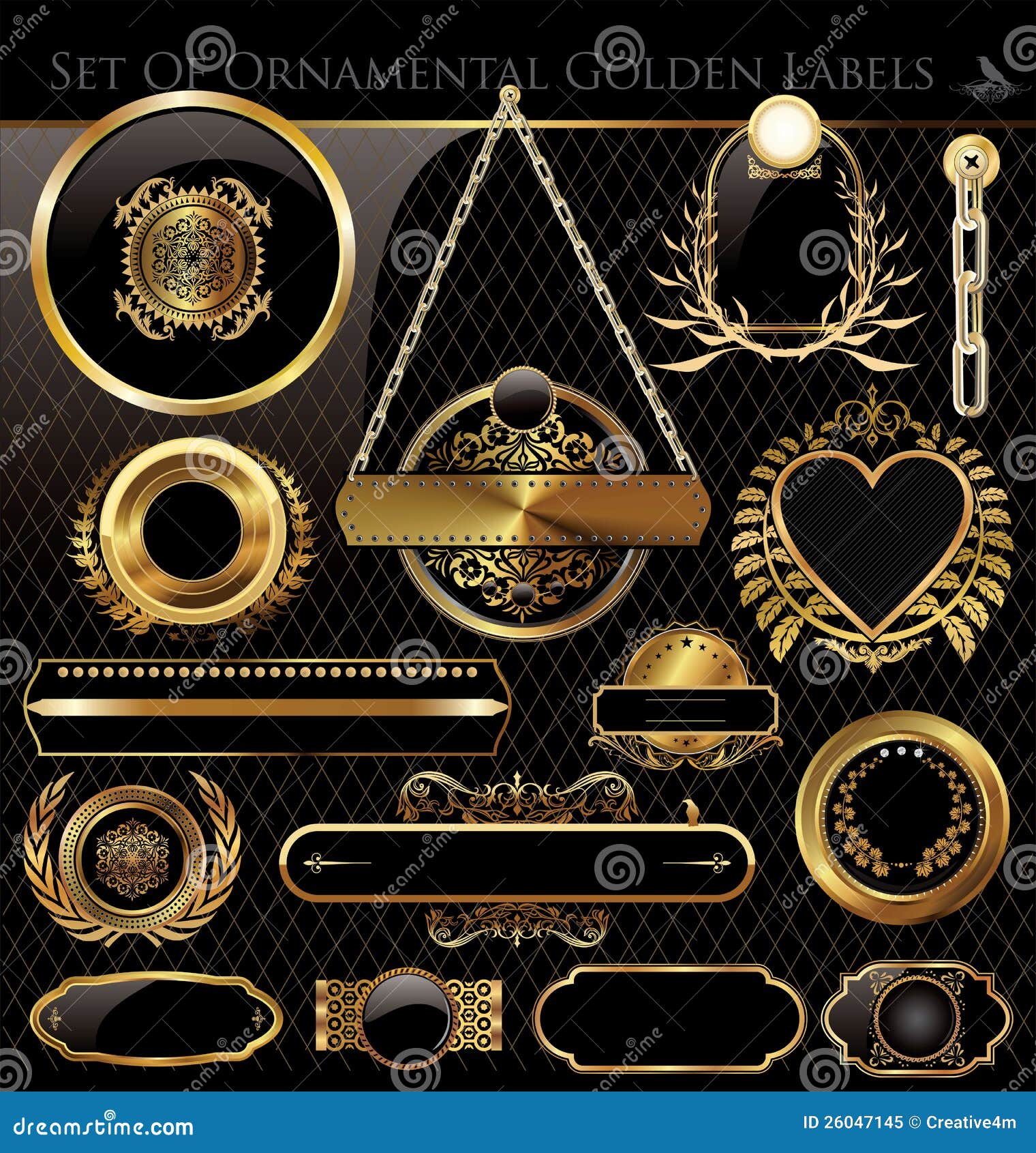 Vector Set Black Gold Labels Stock Illustrations – 2,295 Vector Set ...