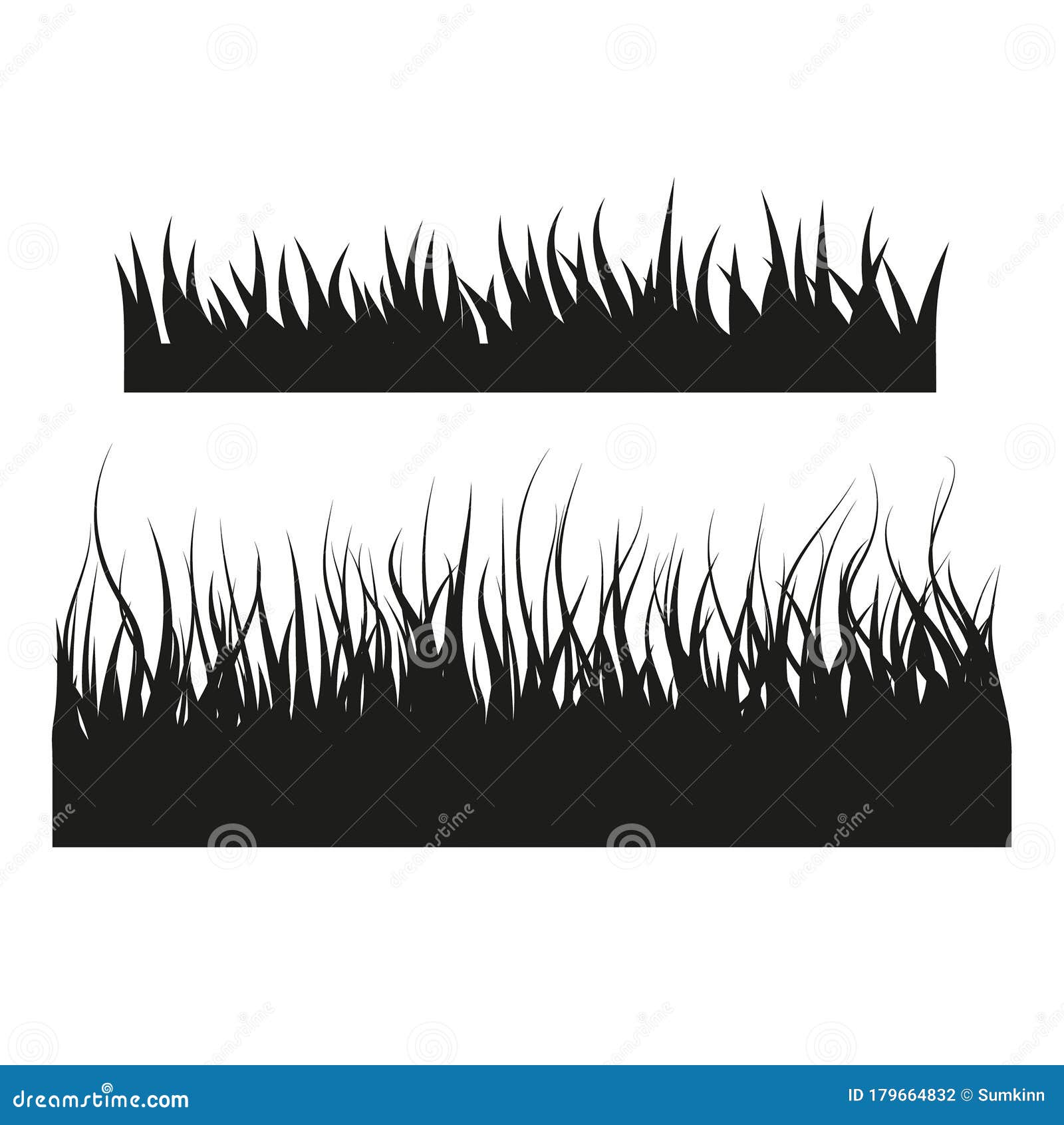 Vector set of black grass stock vector. Illustration of flora - 179664832