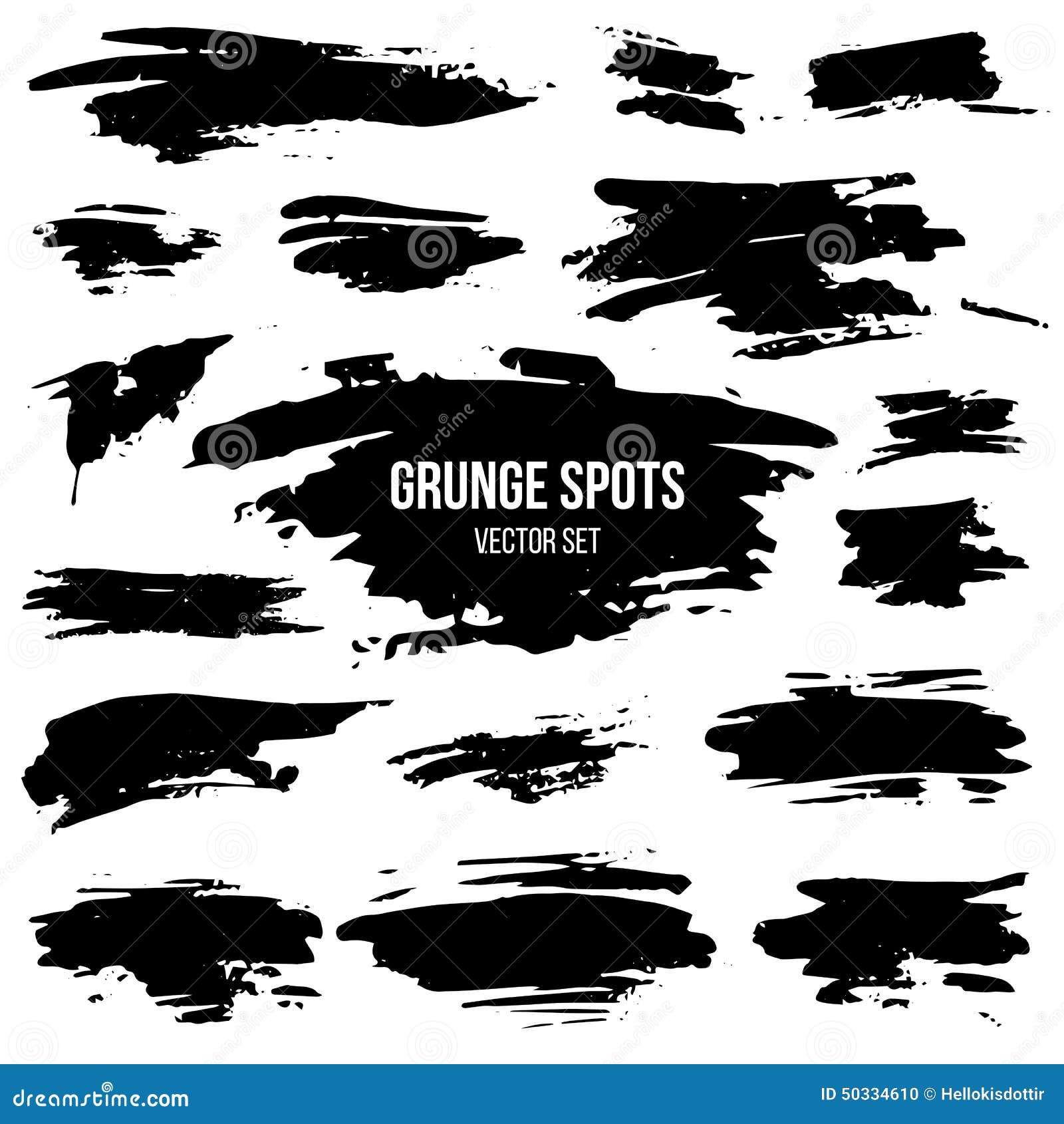 Vector Set of Black Grunge Spots Stock Vector - Illustration of inkblot ...
