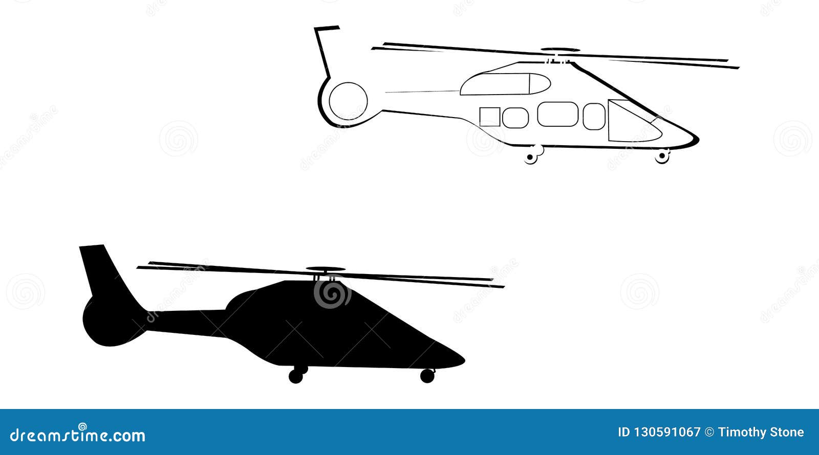 Black Helicopters Silhouettes. Vector Pictures Of Avia Transportation ...