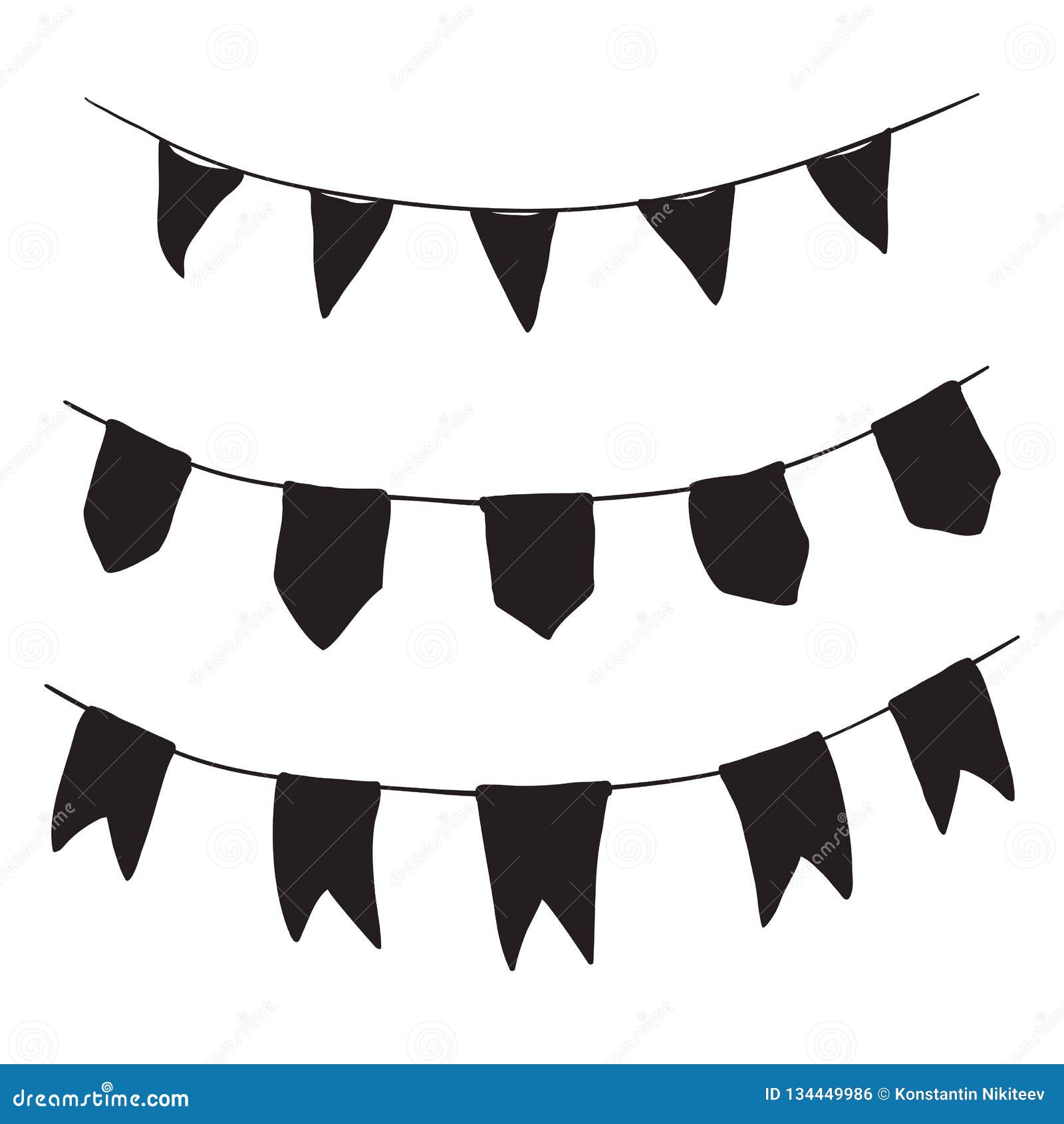 Flags On Rope. Vector Drawing Royalty-Free Stock Image | CartoonDealer ...