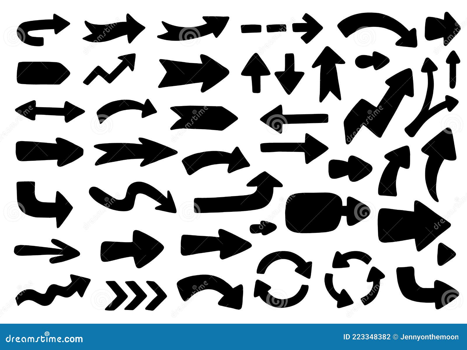 Set Of Silhouettes Arrows. Cartoon Vector | CartoonDealer.com #91097353