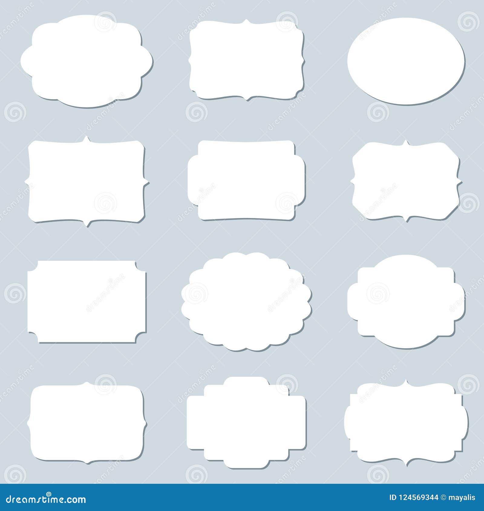 Vector Set of Blank Frames and Empty Tags Stock Vector - Illustration ...