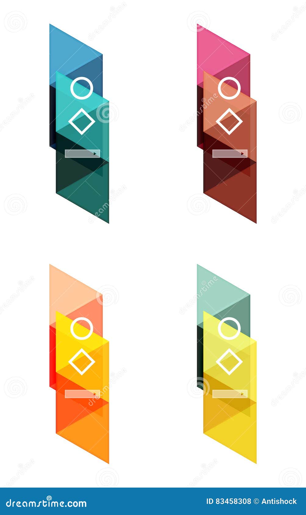 Vector Set of Blank Geometric Infographic Web Boxes Stock Illustration ...