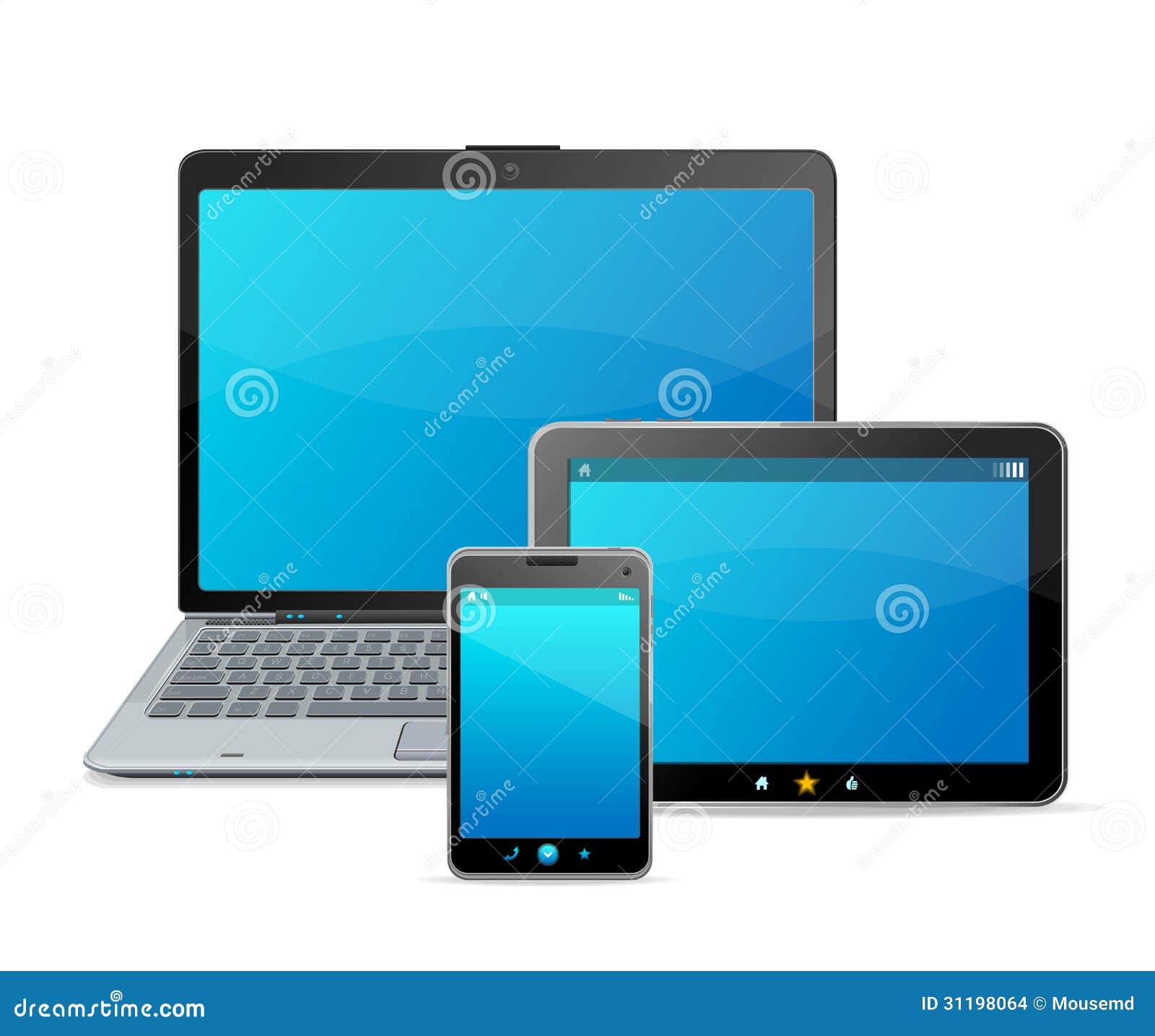 Vector Set of Blank Modern Mobile Devices Stock Vector - Illustration ...