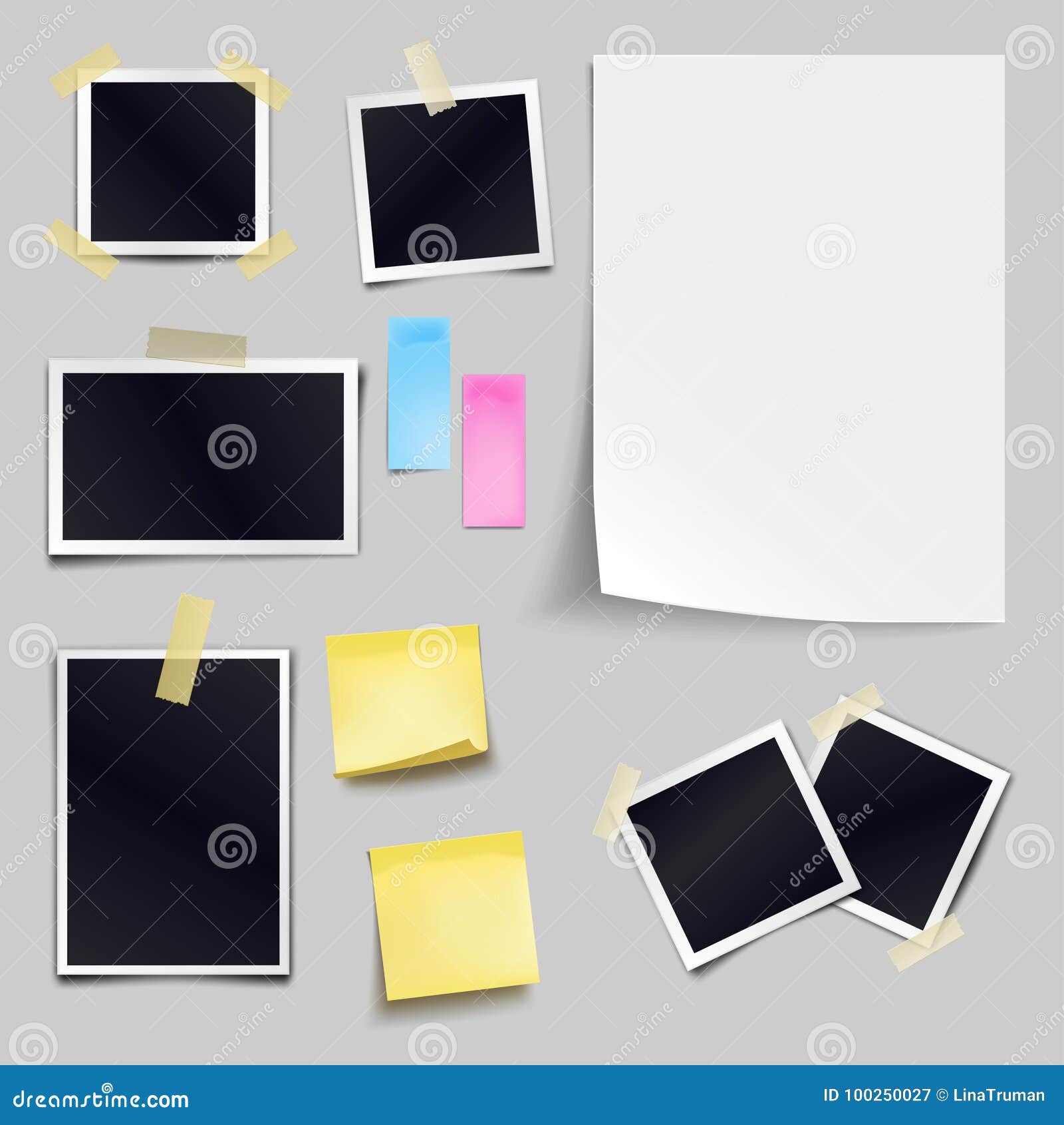 Vector Set of Blank Paper Objects. Empty White Sheet of A4 Stock Vector ...