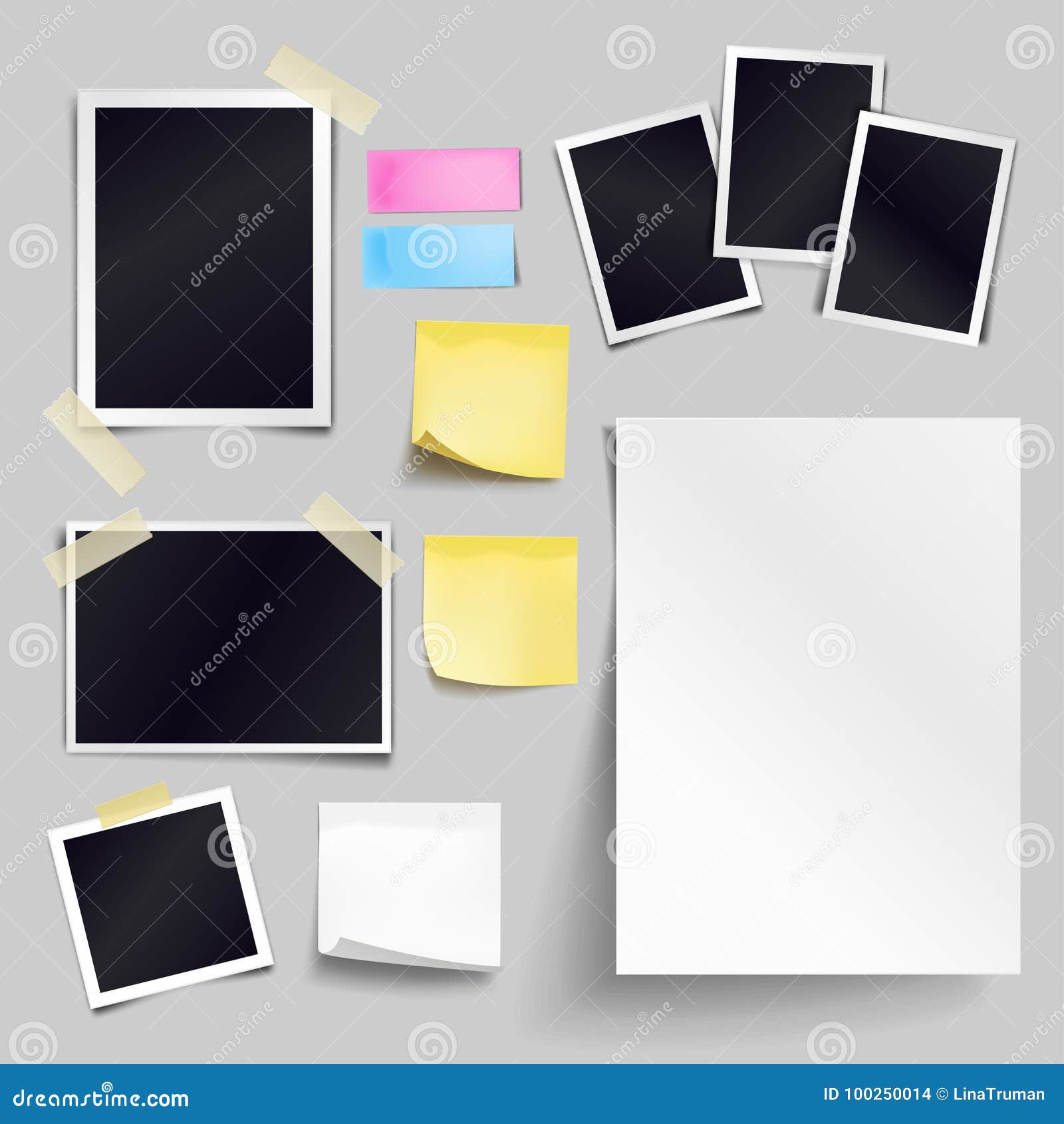 Vector Set of Blank Paper Objects. Empty White Sheet of A4 Stock Vector ...