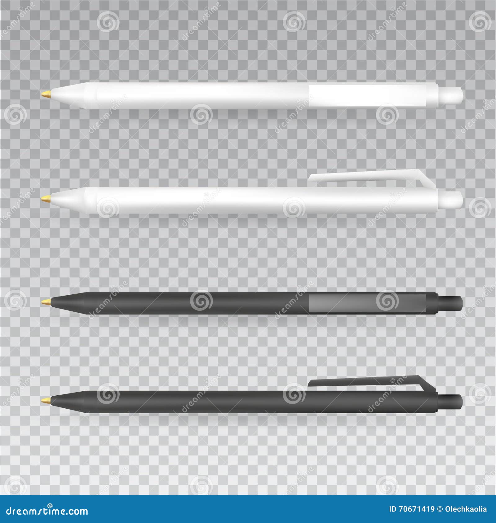 Blank Pens On A White Background Royalty-Free Stock Photo ...