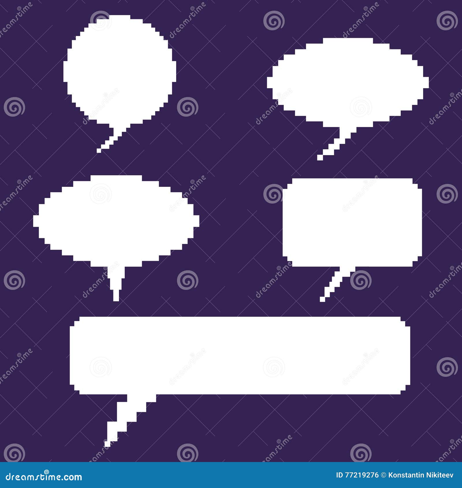 Vector Set of Blank White Pixel Bubbles Stock Vector - Illustration of ...