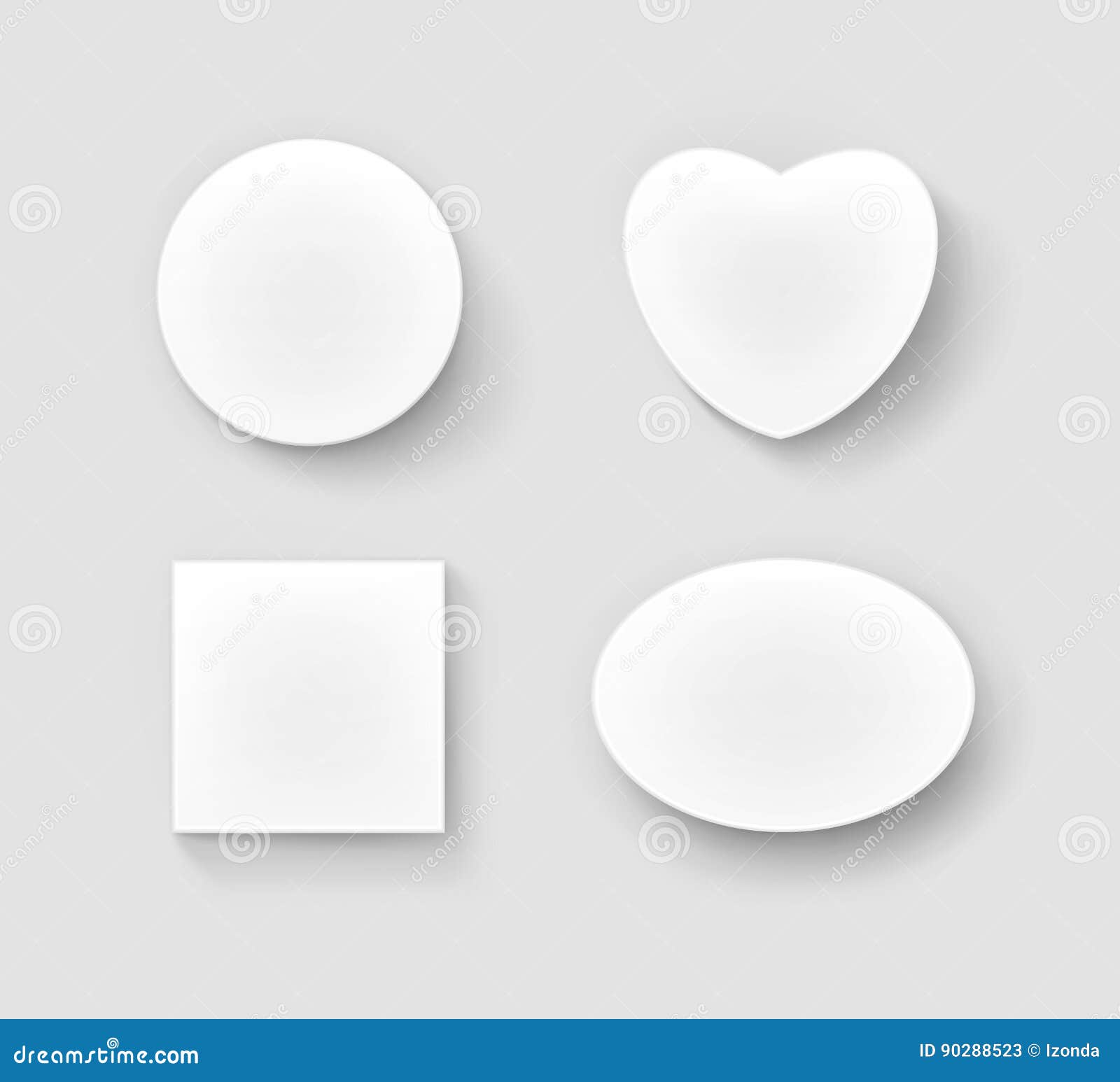 Vector Set of Blank White Round Circular Oval Square and in Shape of ...