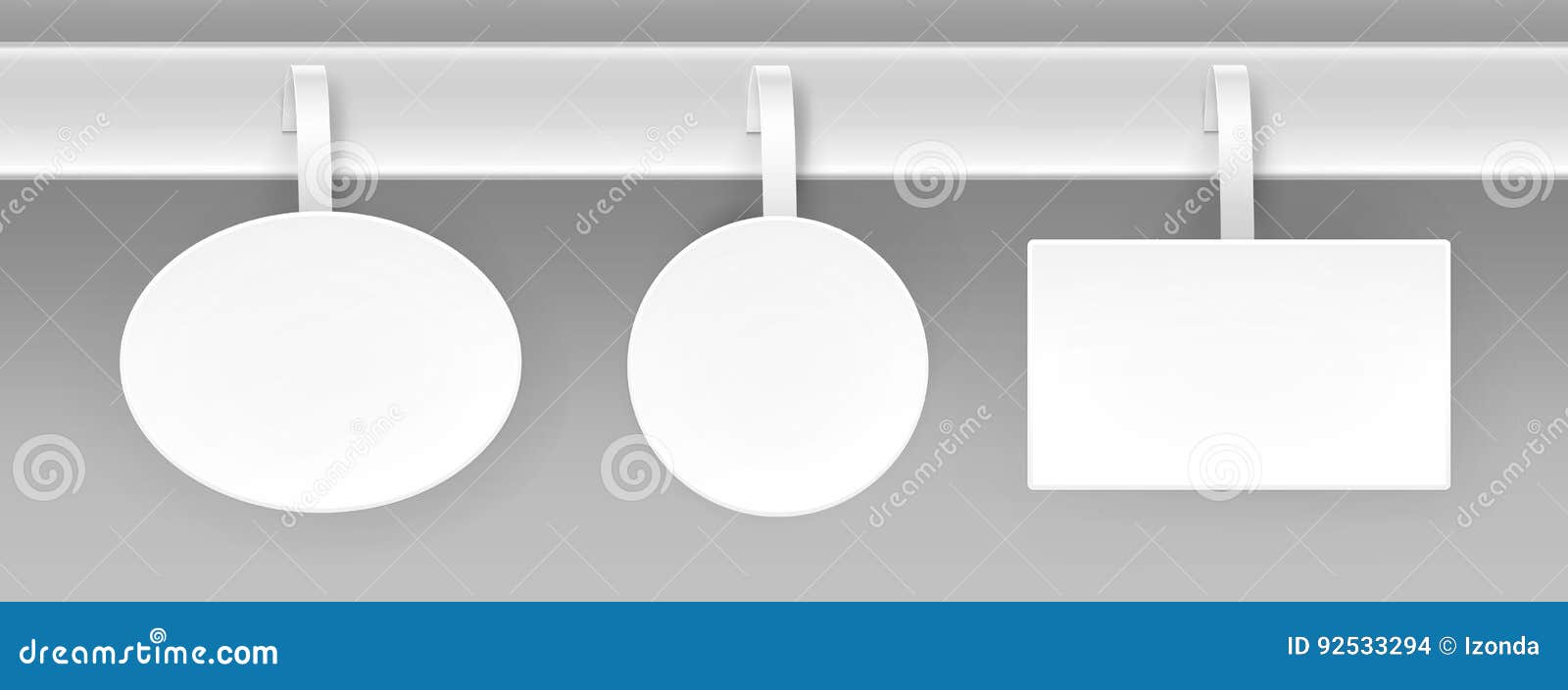 Vector Set of Blank White Square Round Oval Papper Plastic Advertising ...