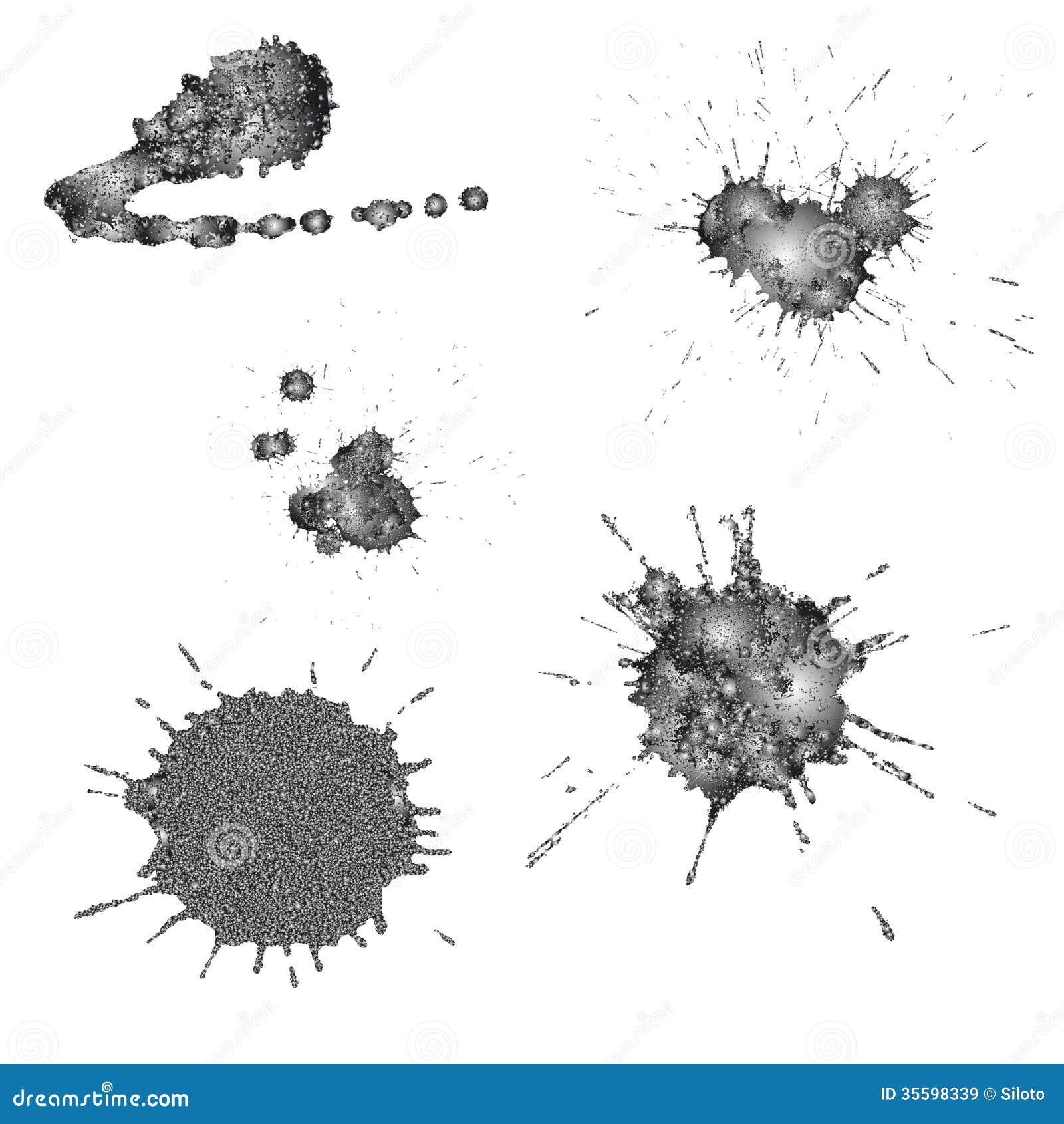 Vector set blots stock illustration. Illustration of grungy - 35598339
