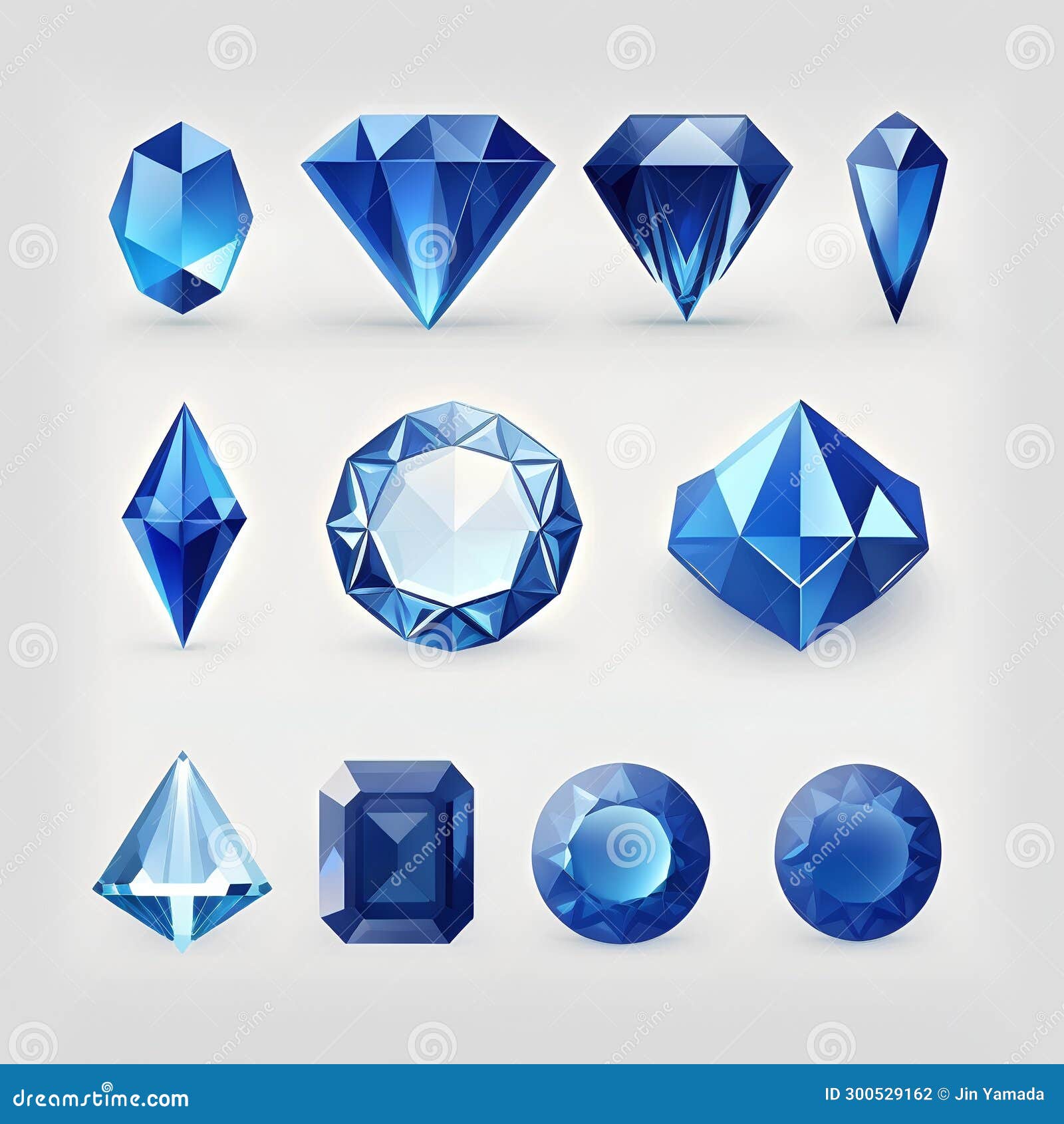 Vector Set of Blue Diamond Icons. Vector Illustration. Eps 10 Stock ...