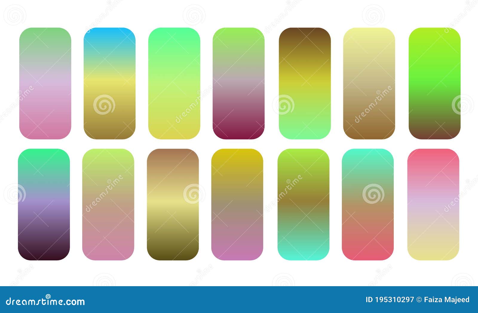 Vector Set of Blue Gradients.Blue Backgrounds Collection Stock Vector ...