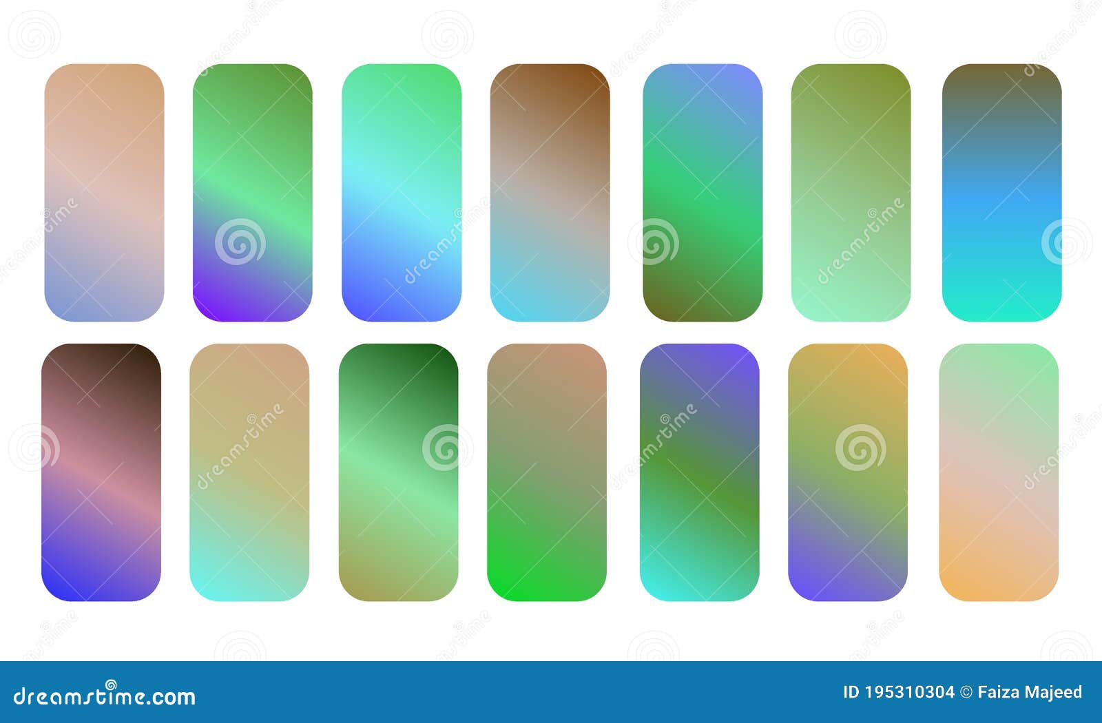 Vector Set of Blue Gradients.Blue Backgrounds Collection Stock Vector ...