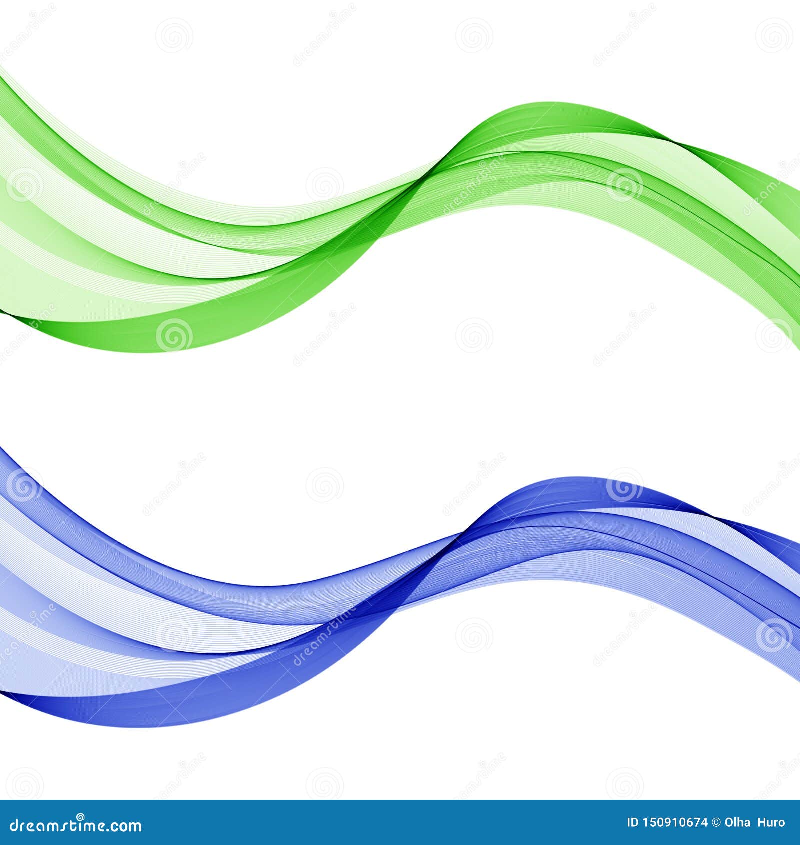 Vector Set of Blue-green Waves. Wave Design Elements Stock Vector ...
