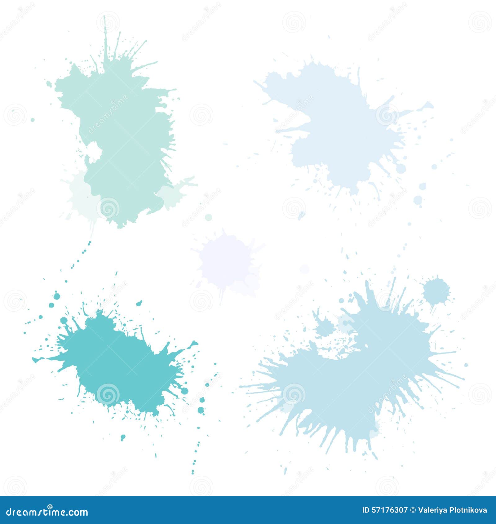 Vector Set of Blue Splashes Stock Vector - Illustration of element ...