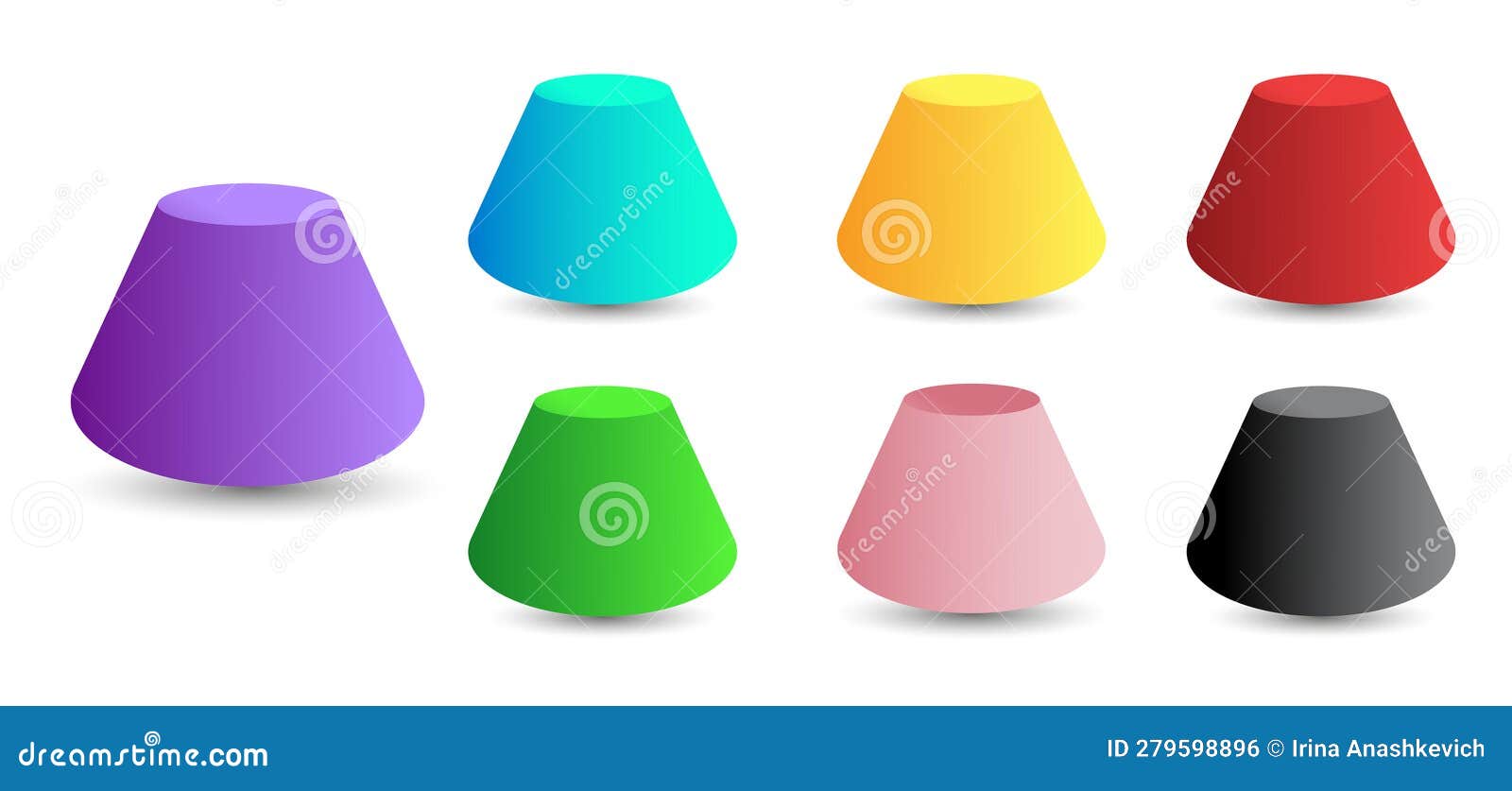 Vector Blunted Cone With Gradients And Shadow For Game, Icon, Package Design, Logo, Mobile, Ui ...