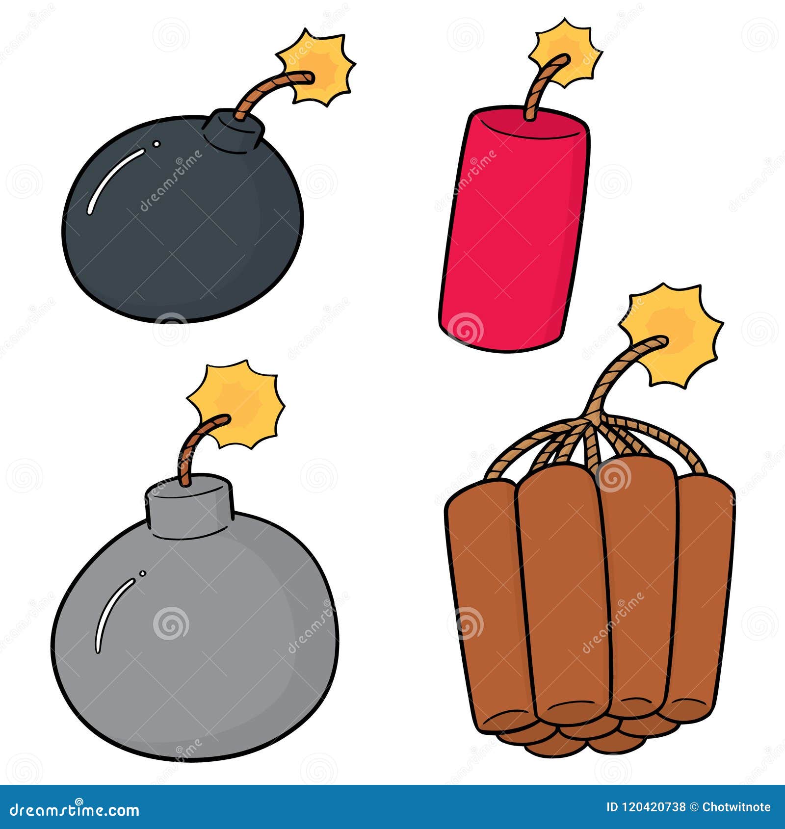 Vector set of bomb stock vector. Illustration of creative - 120420738