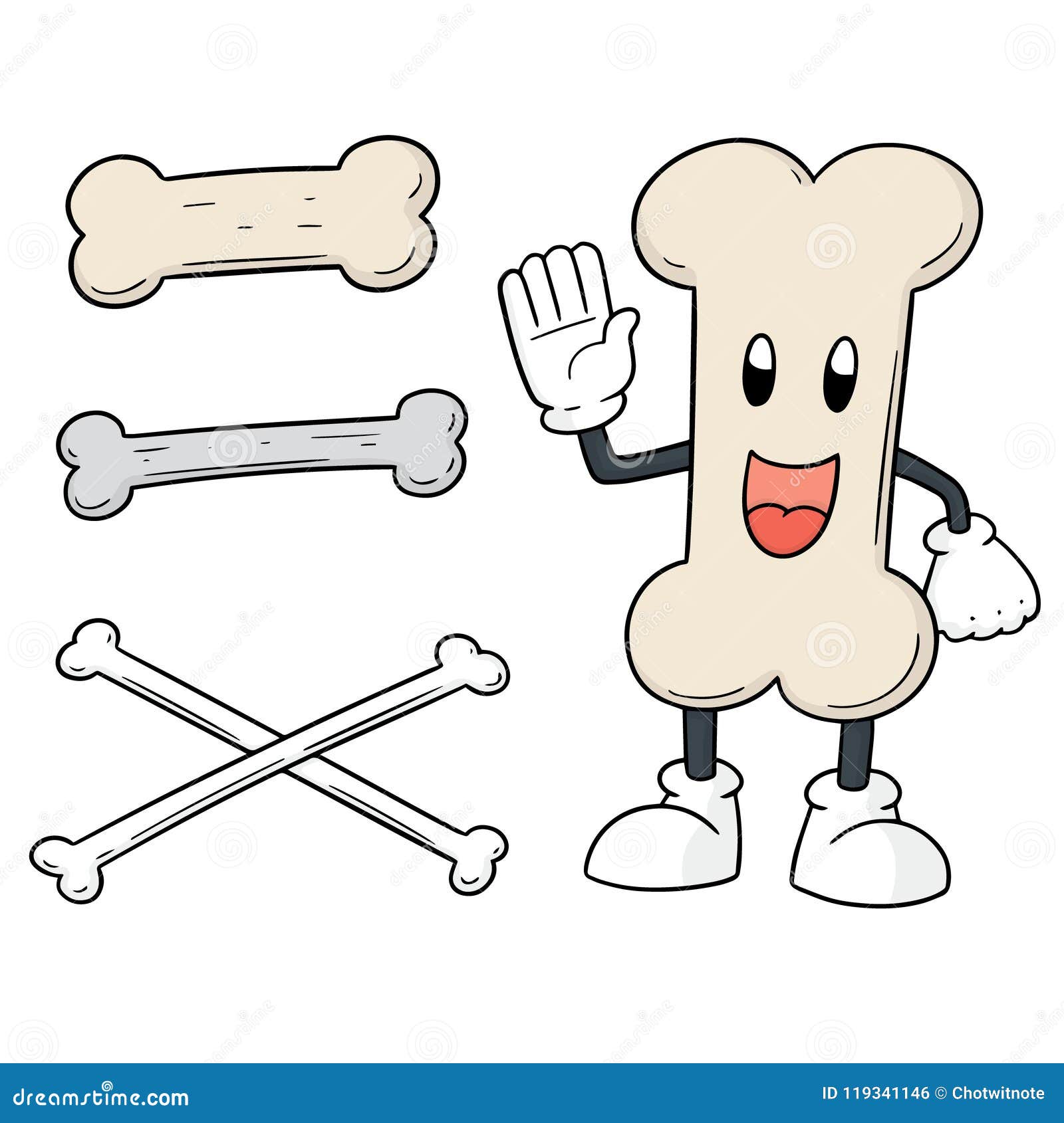 Vector set of bone stock vector. Illustration of health - 119341146