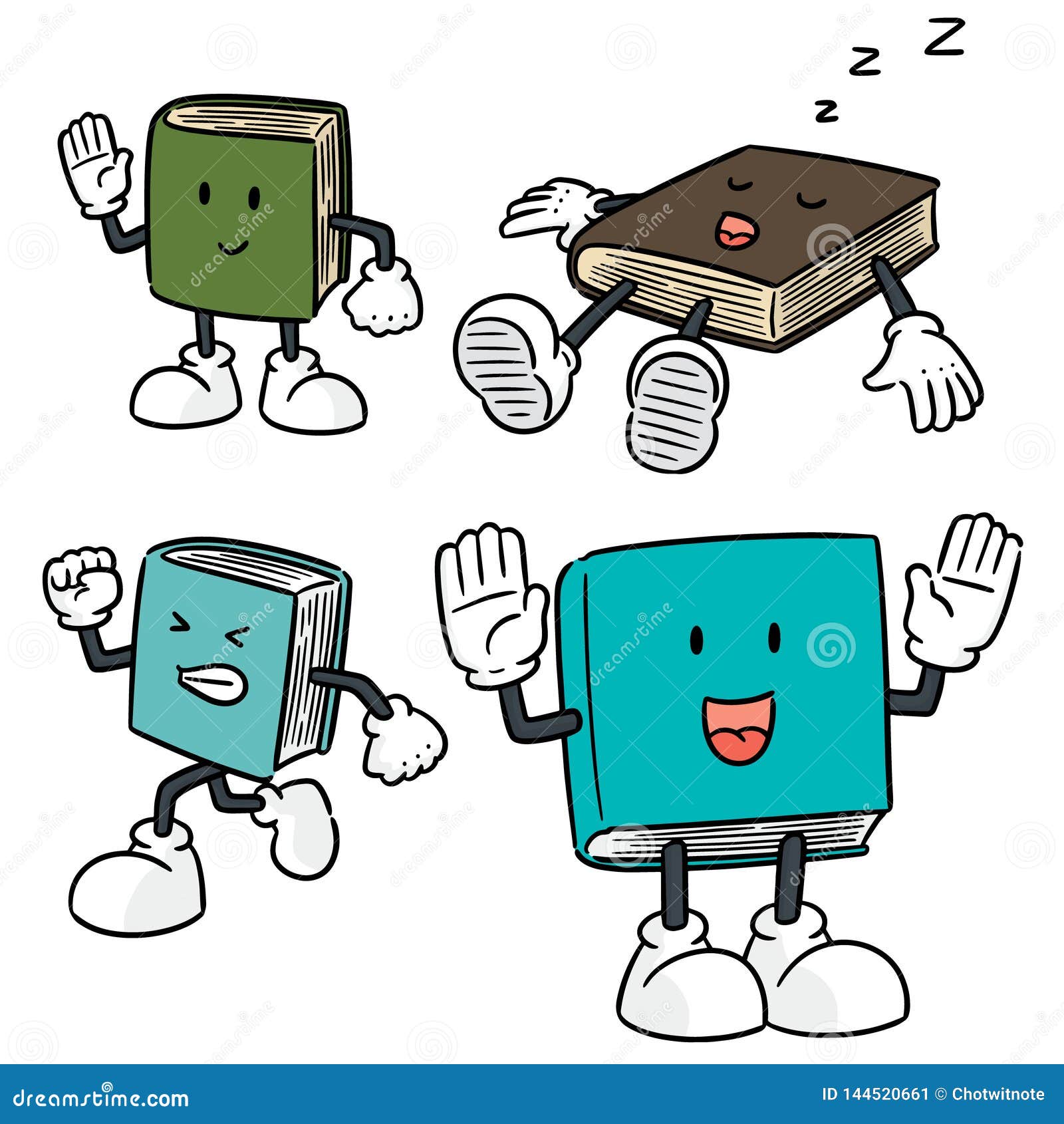 Vector set of book cartoon stock vector. Illustration of learning ...