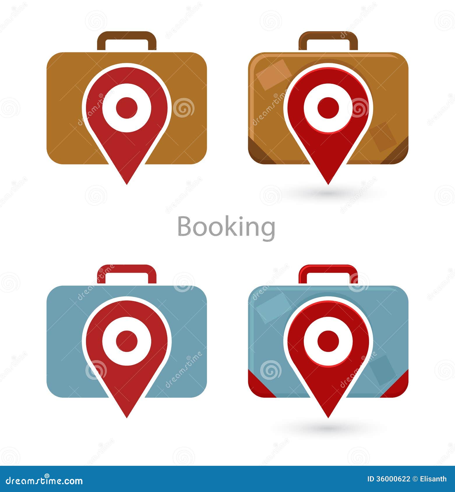 Vector Set of Booking Icons Stock Vector - Illustration of destination ...