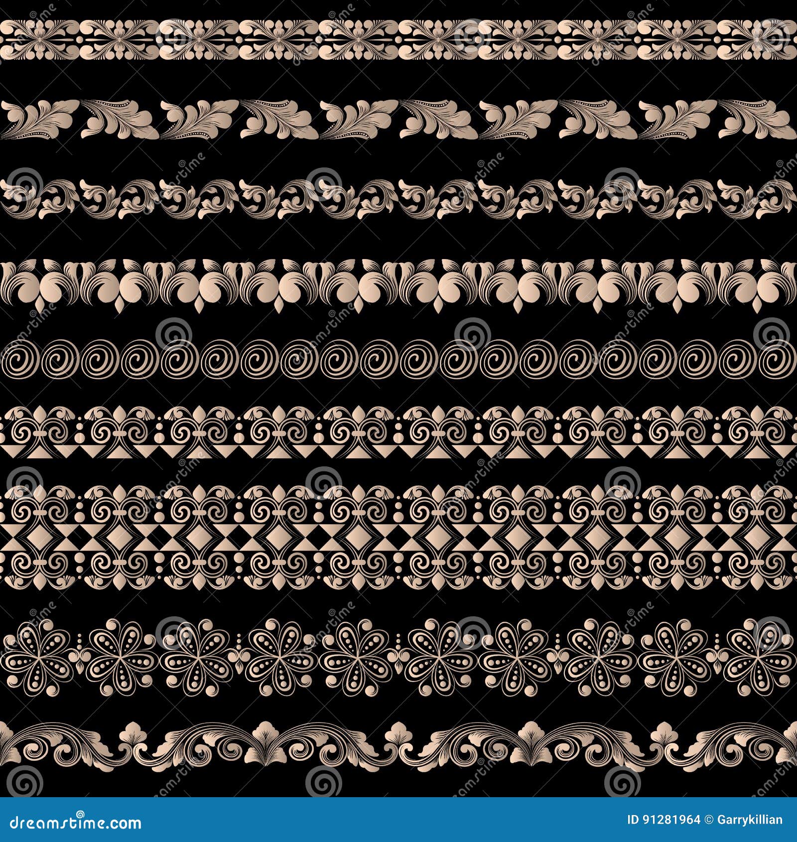 Vector Set of Border Elements and Page Decoration Elements. Border ...