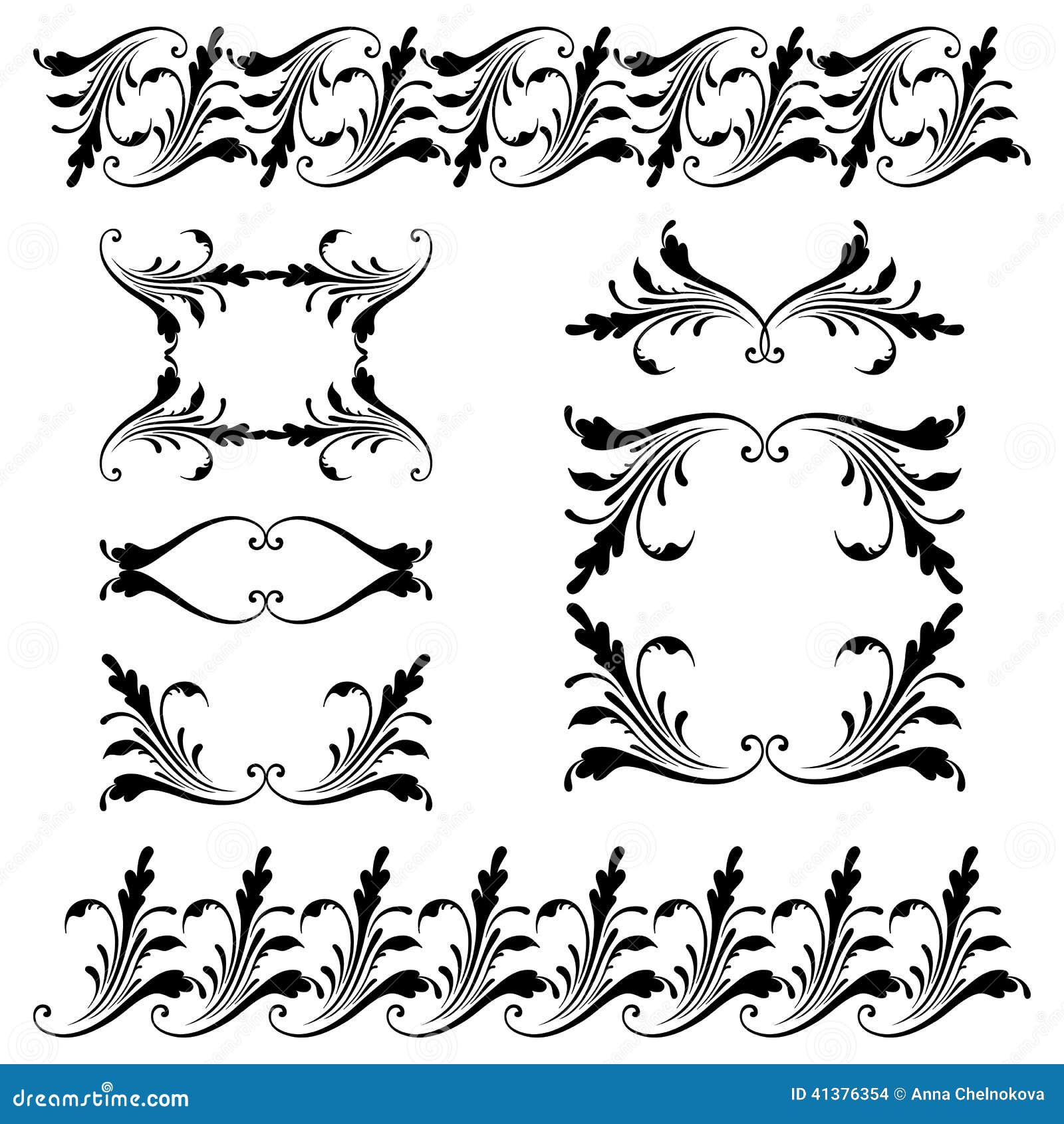 Vector Set of Borders, Decorative Elements. Stock Vector - Illustration ...