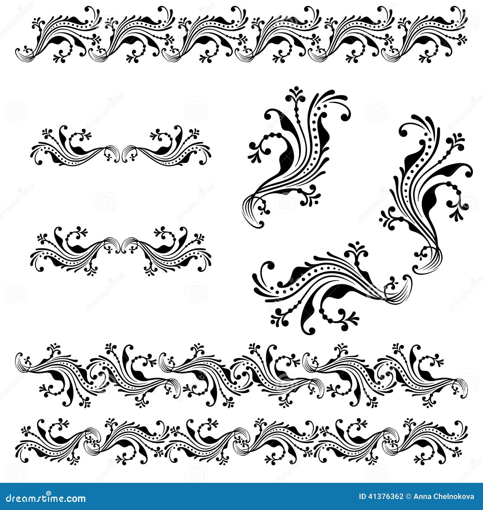 Vector Set of Borders, Decorative Elements. Stock Vector - Illustration ...