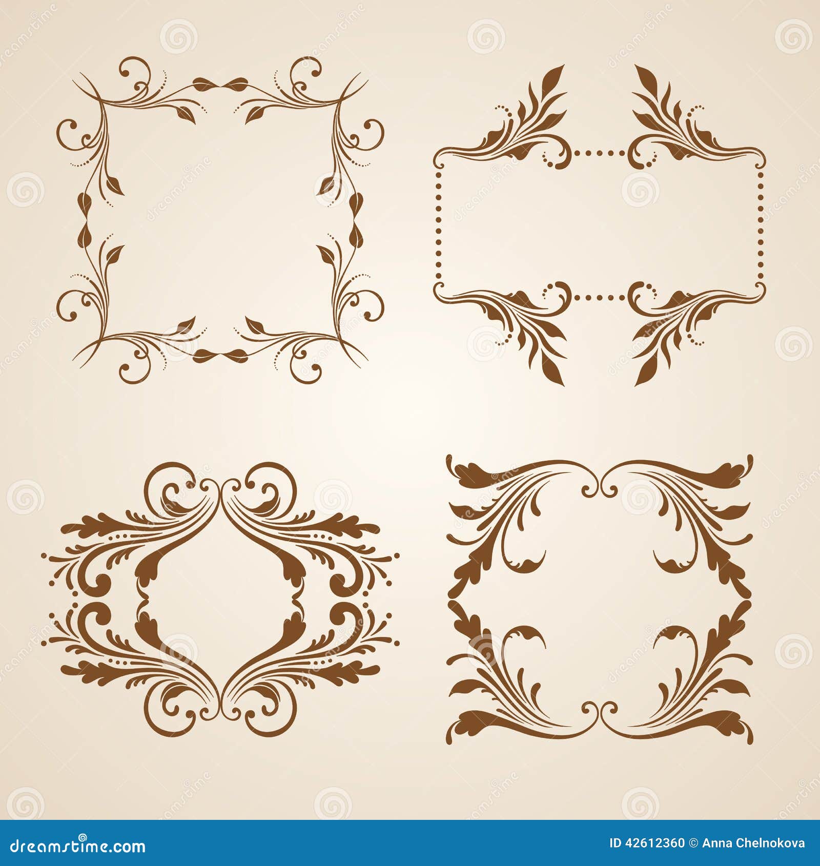 Vector Set of Borders, Decorative Elements. Stock Vector - Illustration ...
