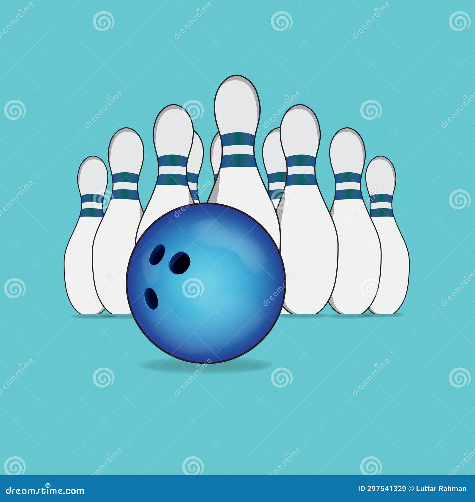 Vector Set for Bowling with a Ball Stock Illustration - Illustration of ...