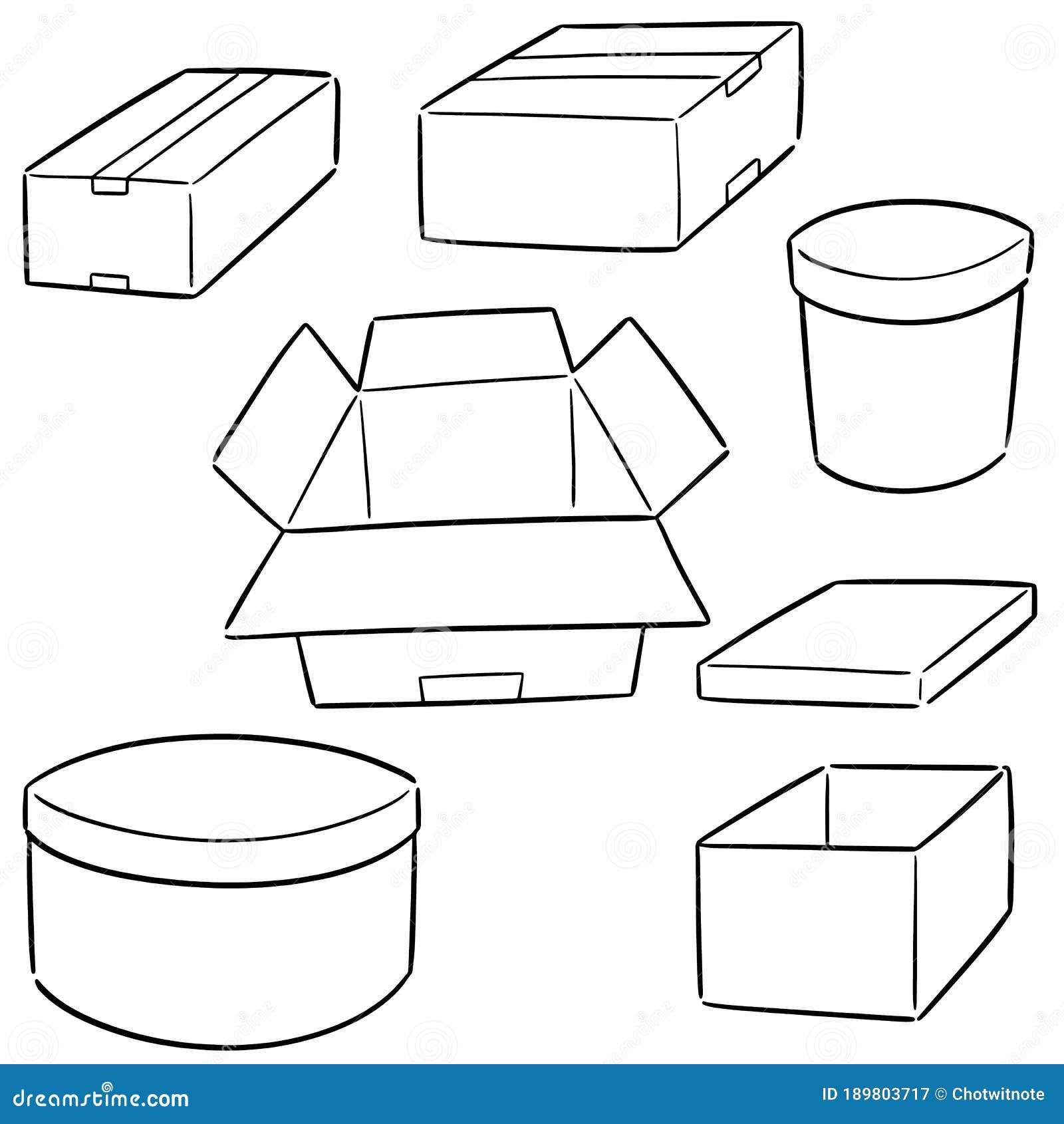 Vector set of box stock vector. Illustration of dimensional - 189803717